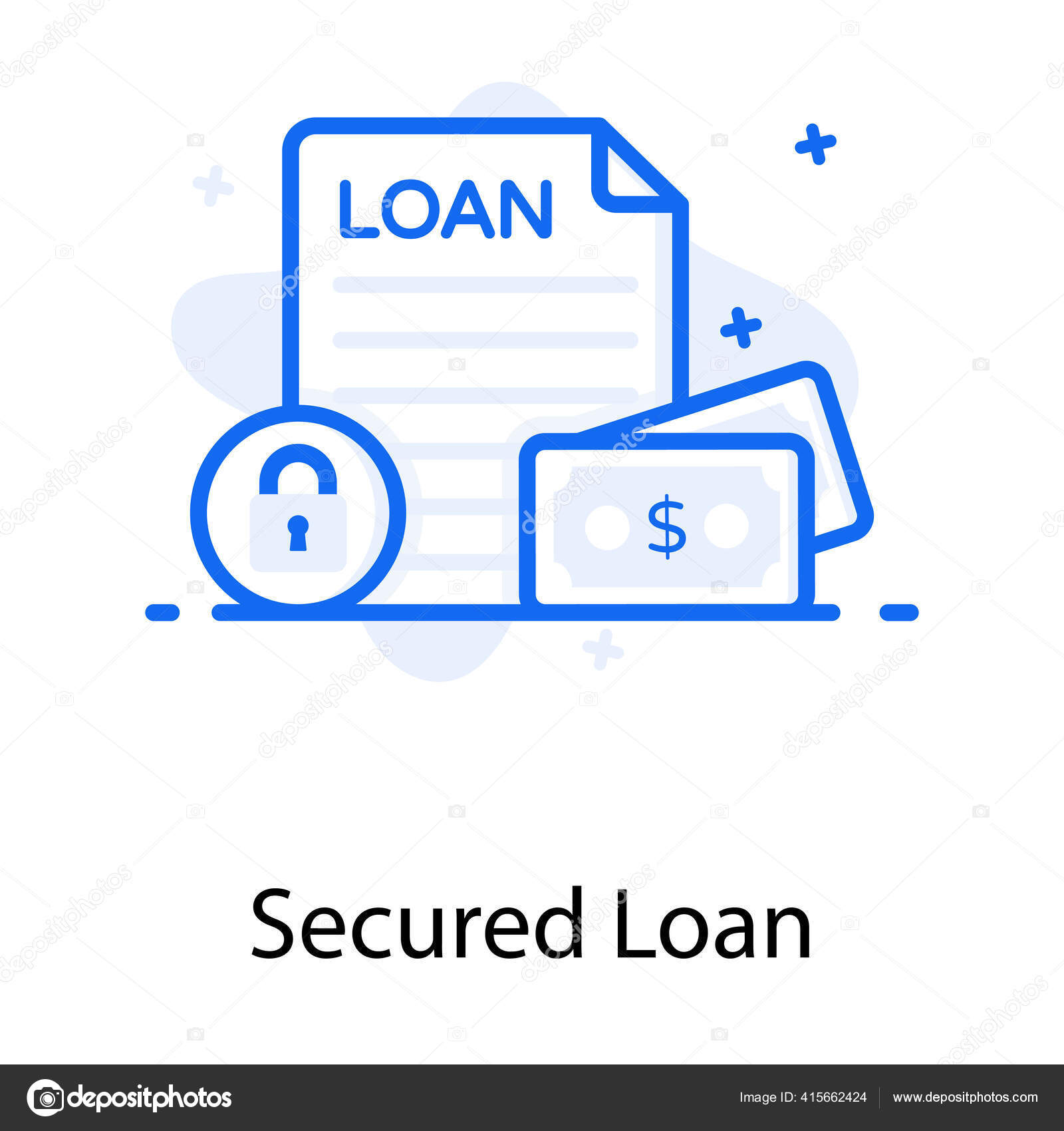 Secured Loan Icon Flat Vector Design Stock Vector by ©smashingstocks 415662424