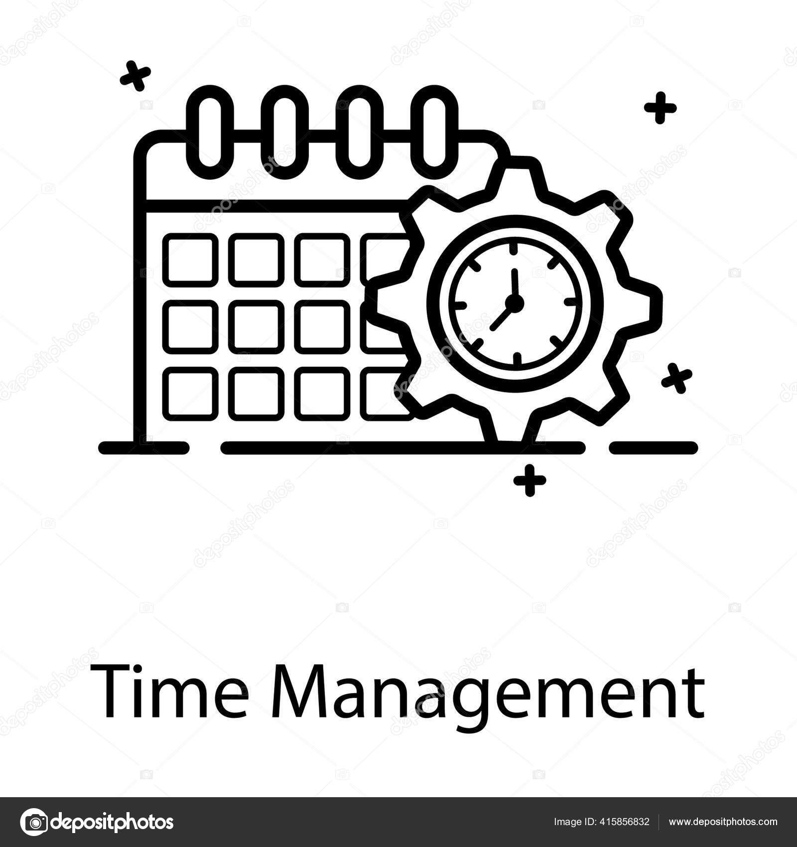 Clock Gear Calendar Showcasing Time Management Icon Stock Vector by ...