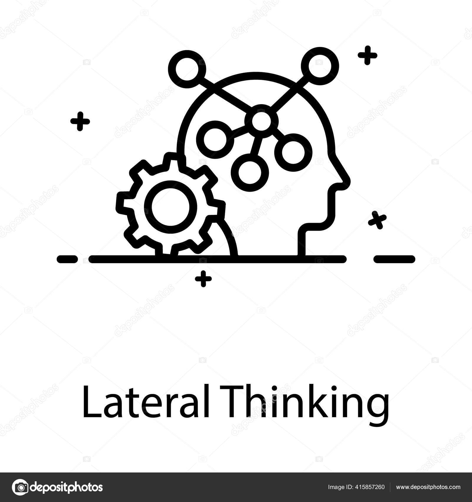 Lateral Thinking Flat Vector Design Mind Nodes Gear Stock Vector by ...