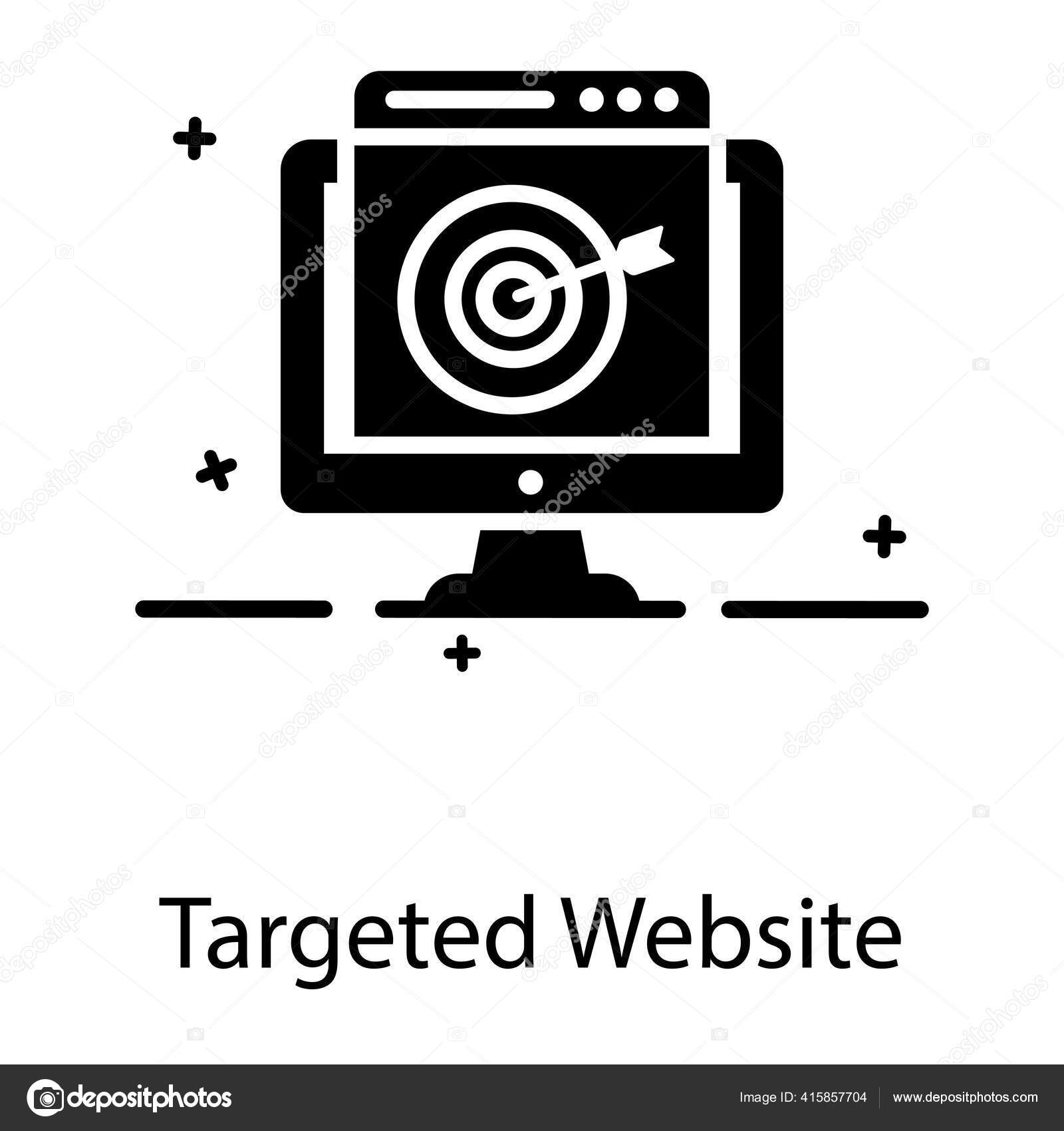 Target Board Web Page Showcasing Targeted Website Icon Stock Vector by ...