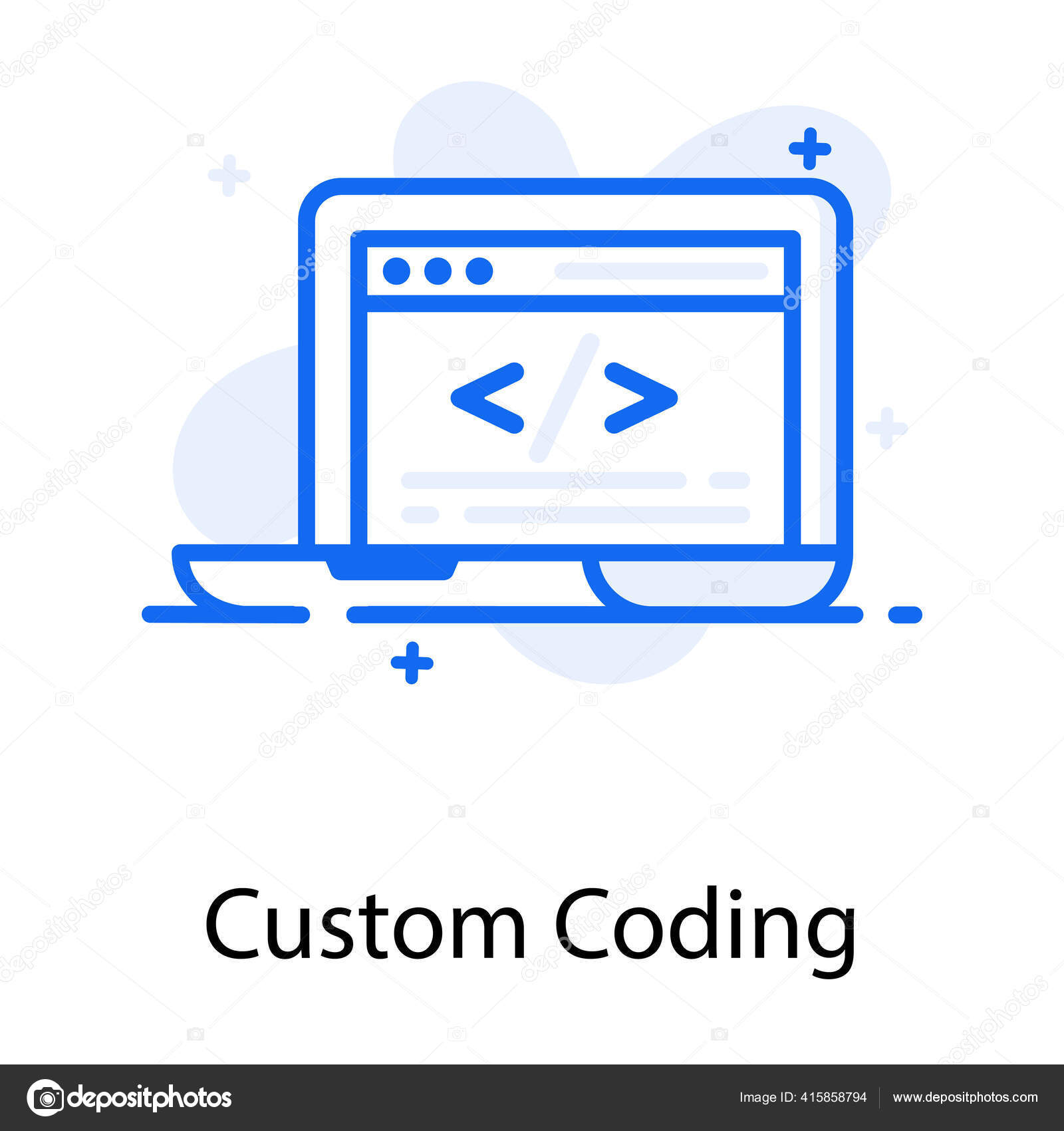 Editable Modern Style Vector Custom Coding Icon Stock Vector Image by ©smashingstocks #415858794