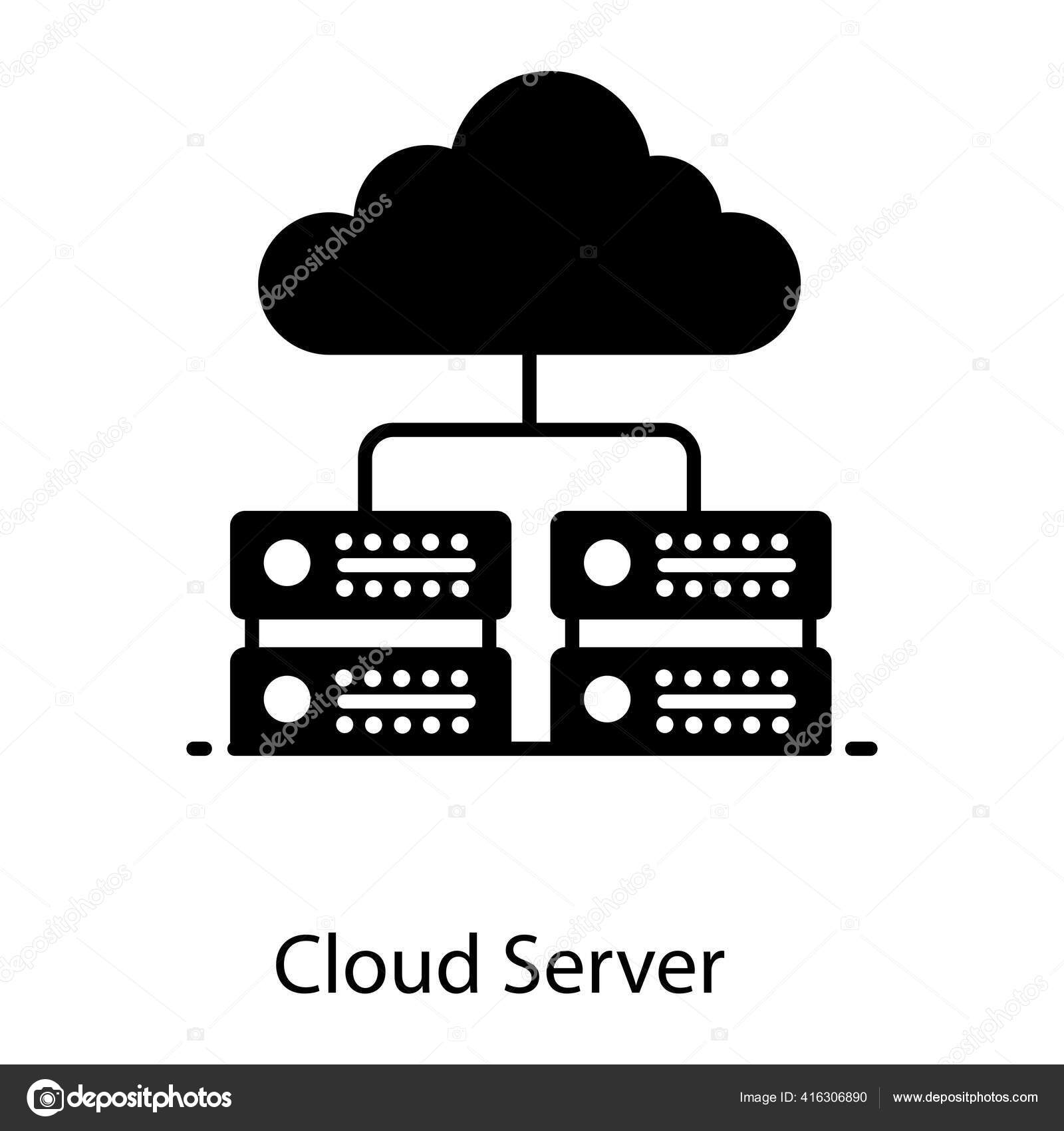 Server Rack Connected Cloud Showing Cloud Server Icon Stock Vector by ...