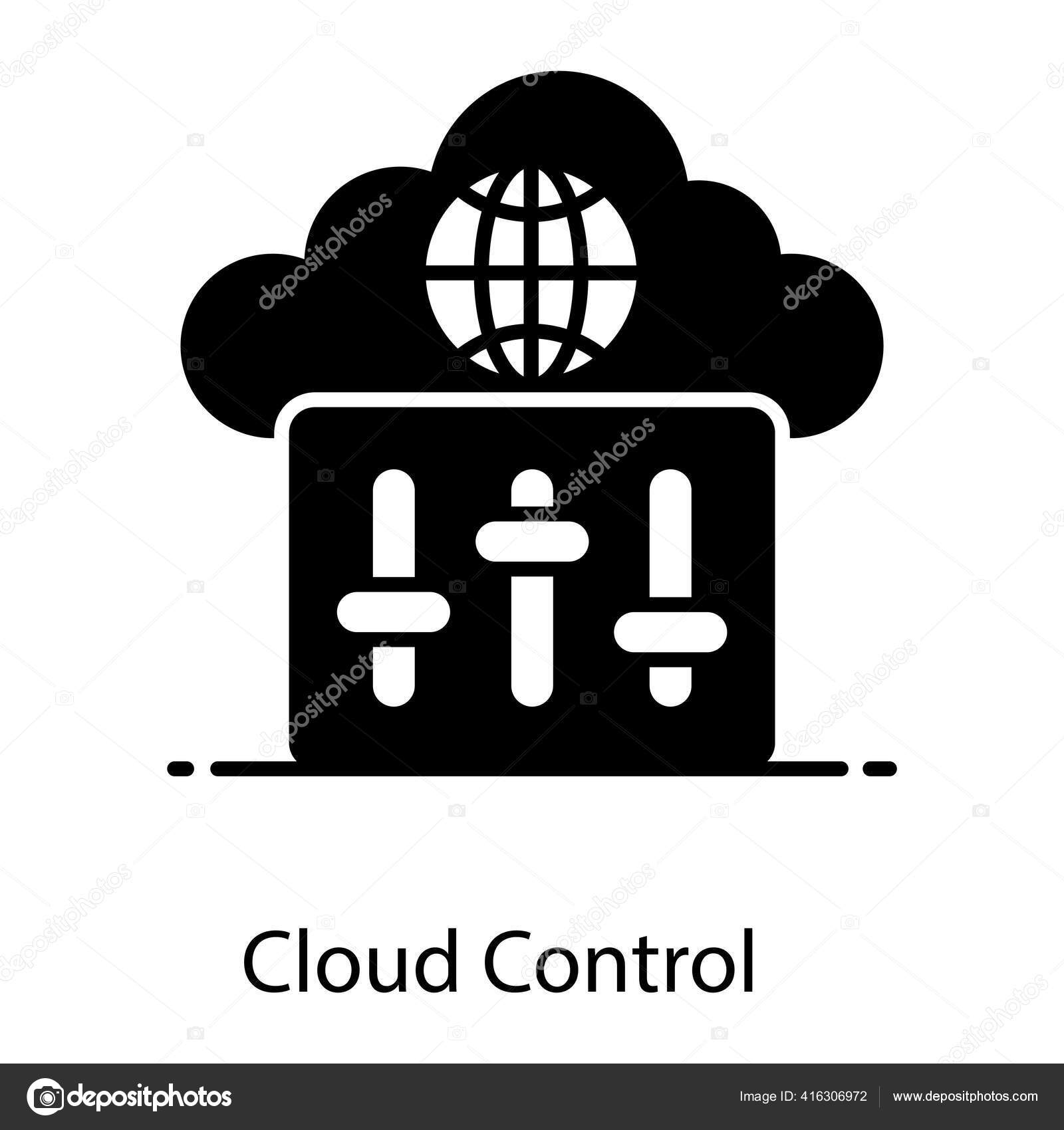 Globe Cloud Volume Equalizer Showing Concept Cloud Control Icon Stock ...