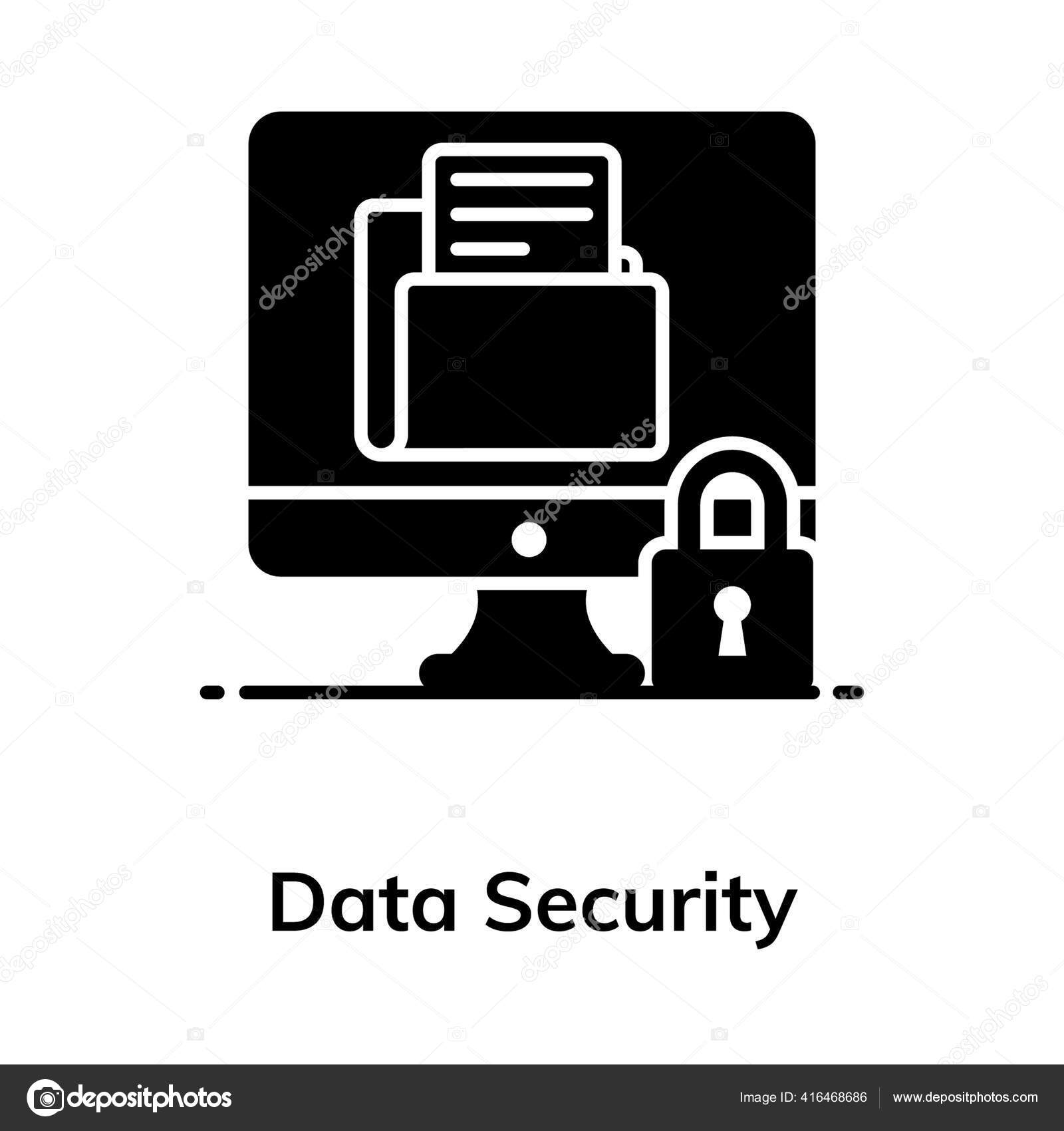 Data Security Concept Icon Protected Folder Vector Stock Vector By