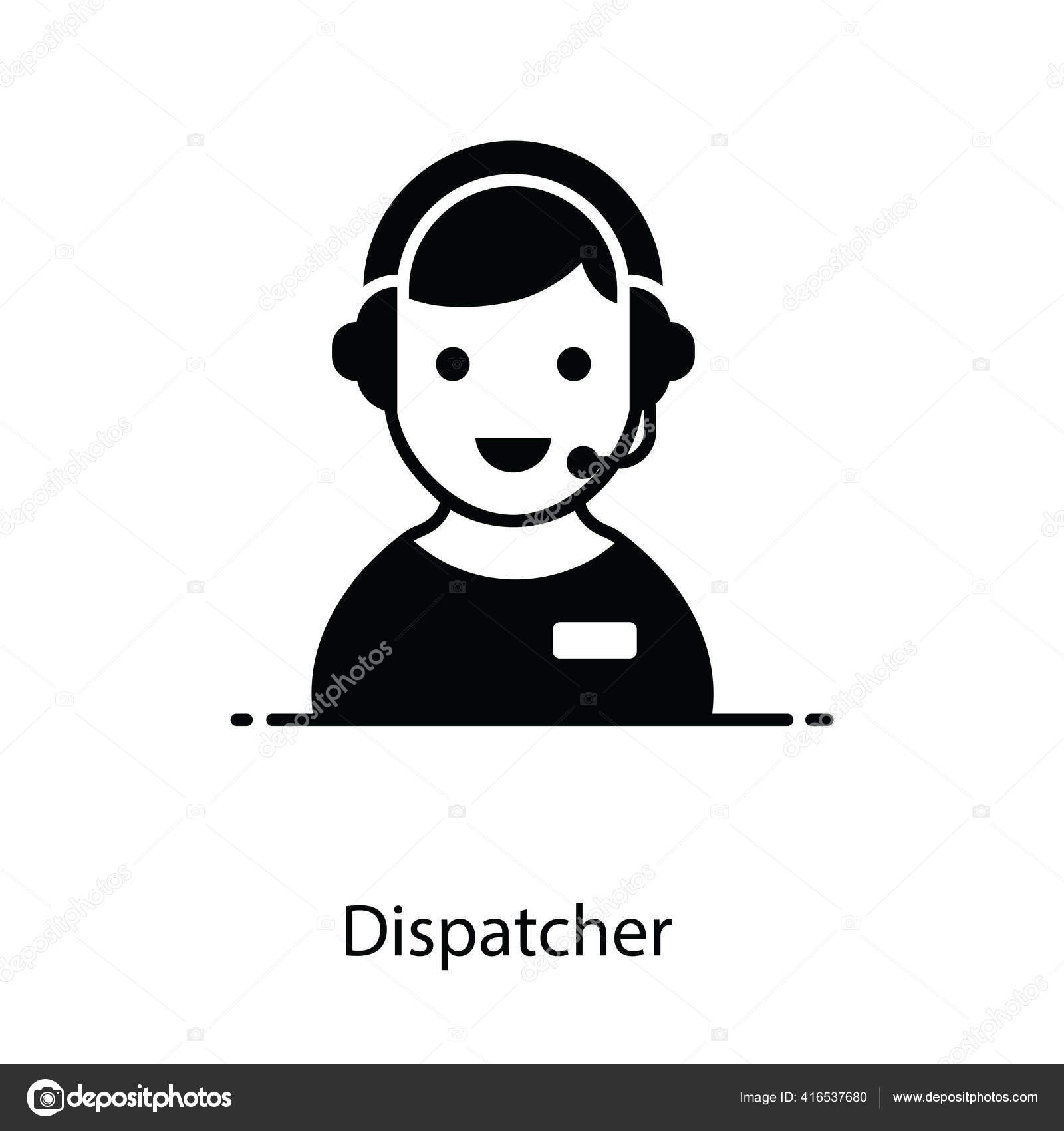 Man Wearing Headphones Dispatcher Icon Modern Flat Style Stock Vector ...