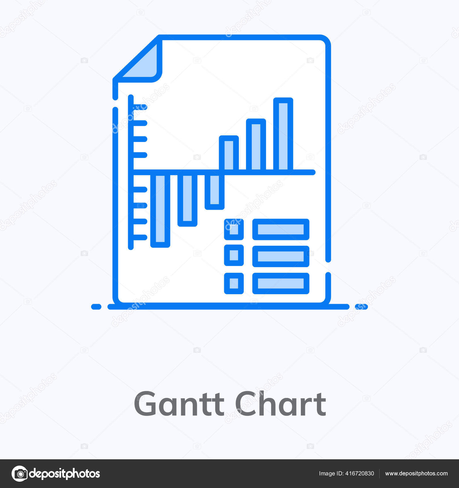 Type Bar Chart Illustrates Project Schedule Gantt Chart Icon Stock ...