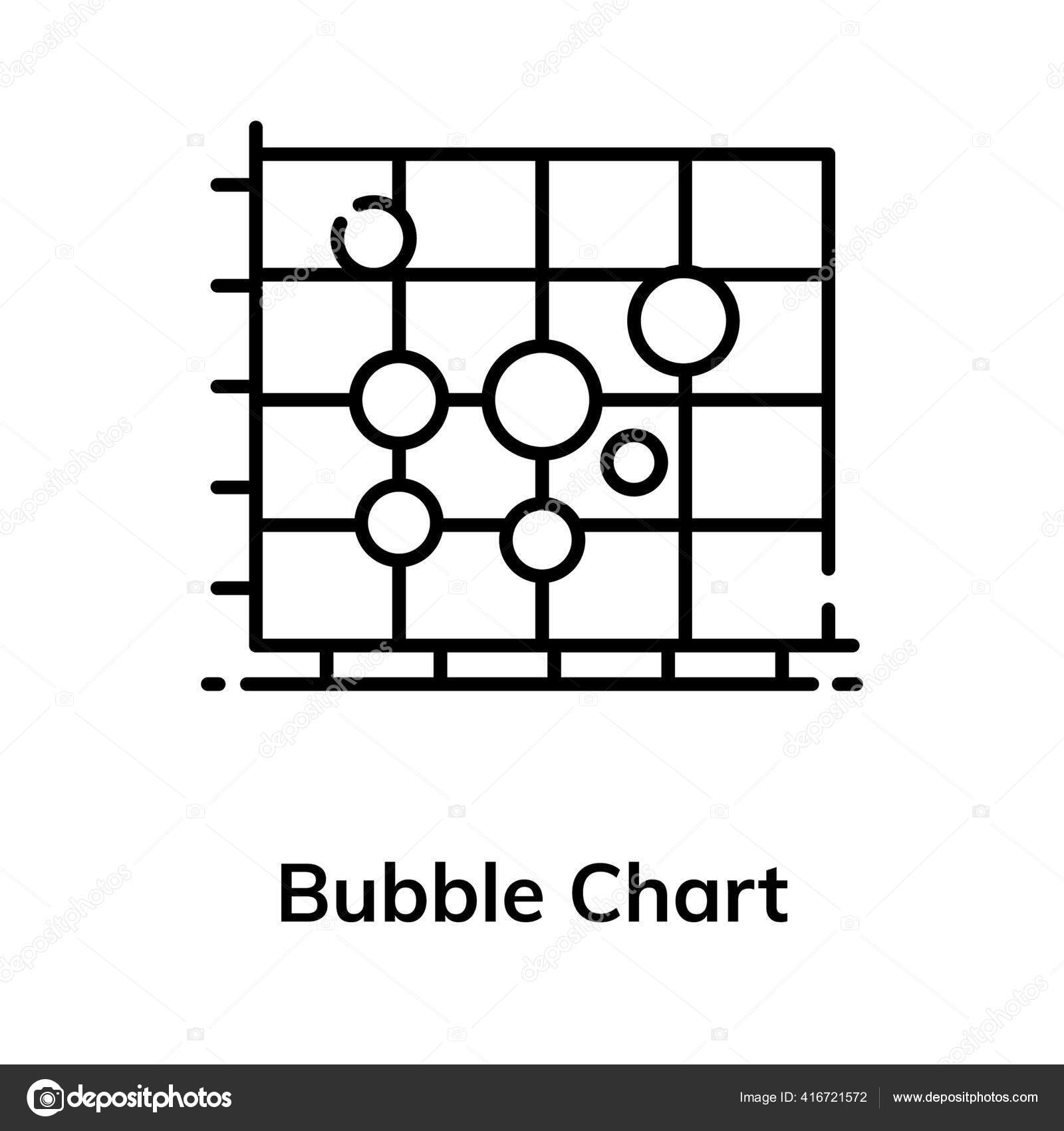Three Dimensional Displaying Data Bubble Chart Icon Stock Vector Image ...