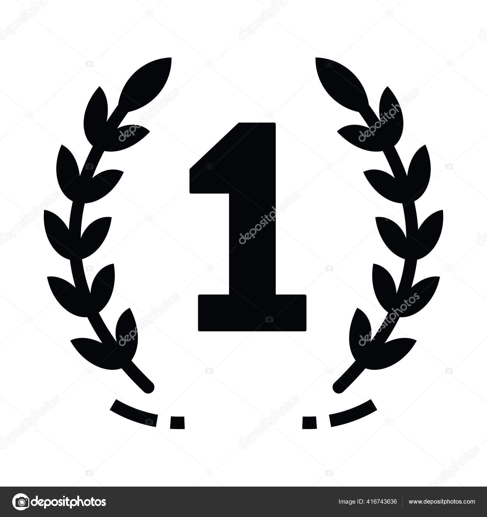 Número Uno Insignia Primer Lugar Vector Estilo Editable Vector de stock ...