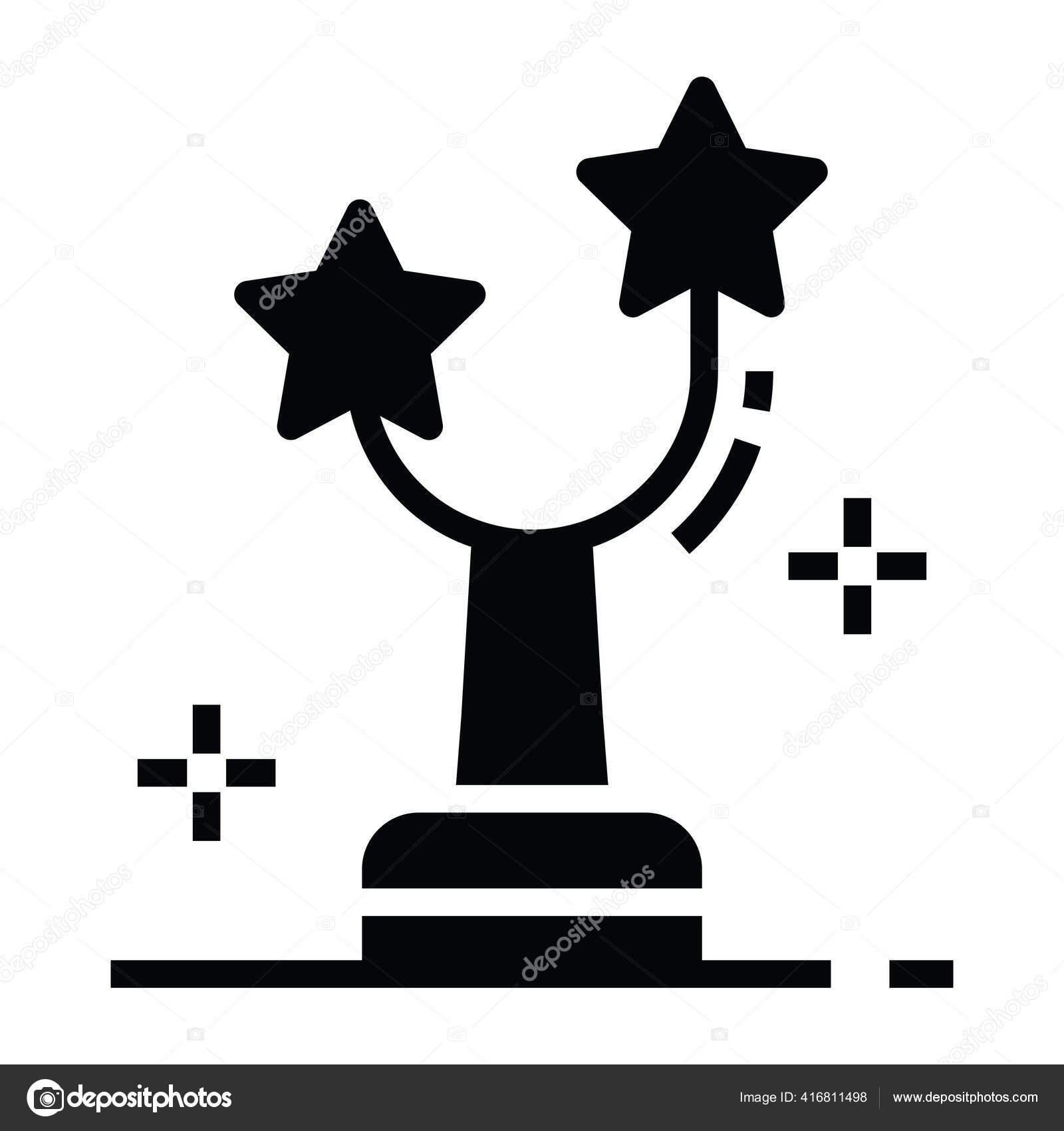 Two Stars Award Vector Achievement Trophy Stock Vector by ...