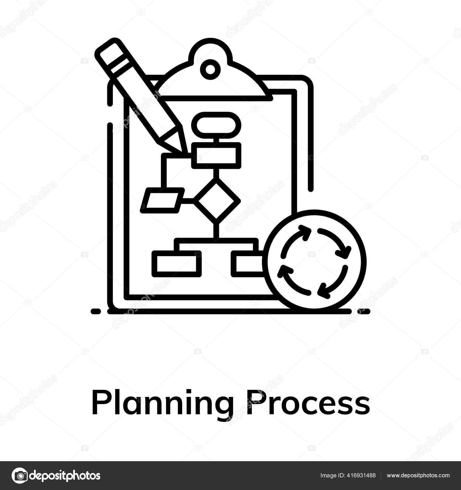 Pencil Clipboard Planning Process Icon Modern Flat Style Stock Vector ...