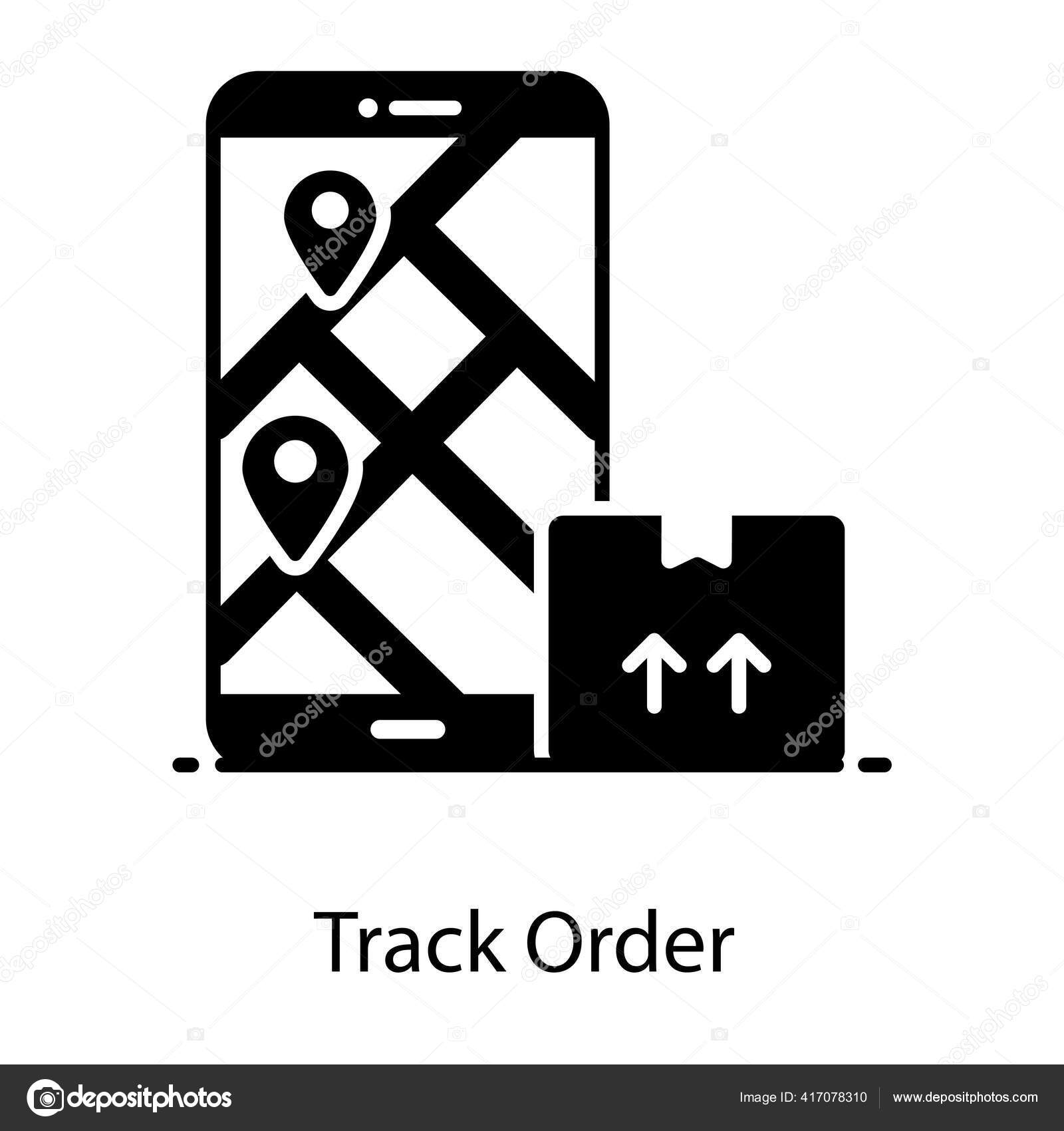 Location Map Mobile Phone Track Order Icon Flat Vector Stock Vector ...