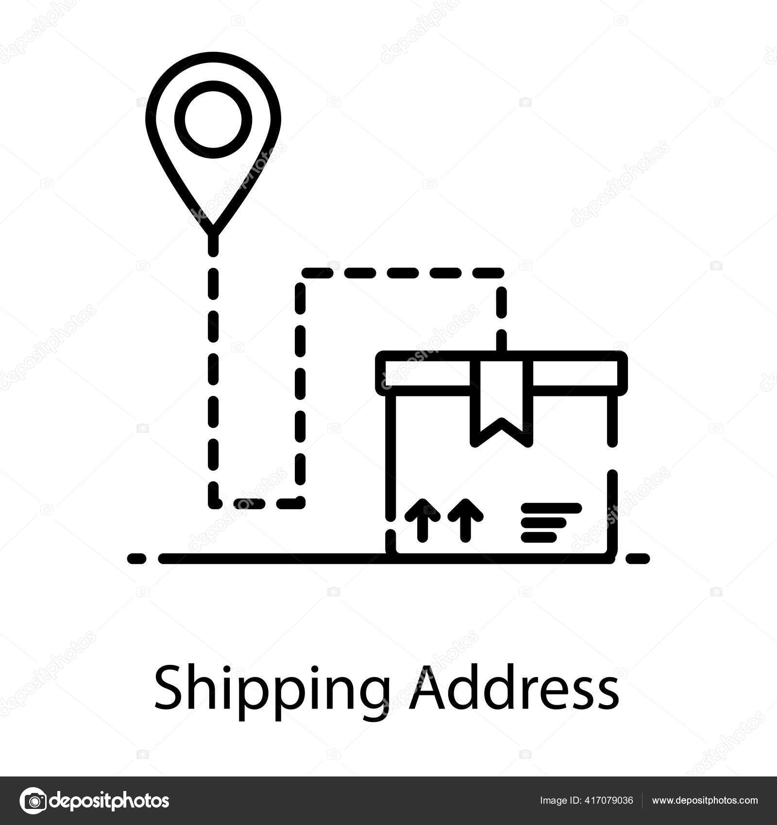 Location Pointer Cardboard Icon Shipping Address Icon Stock Vector by ...