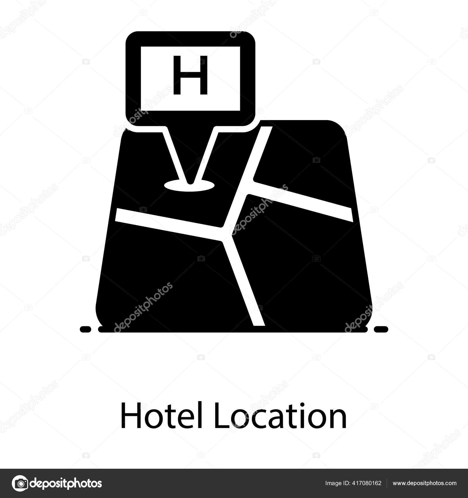 Map Chart Symbol Showcasing Hotel Location Icon Stock Vector by ...