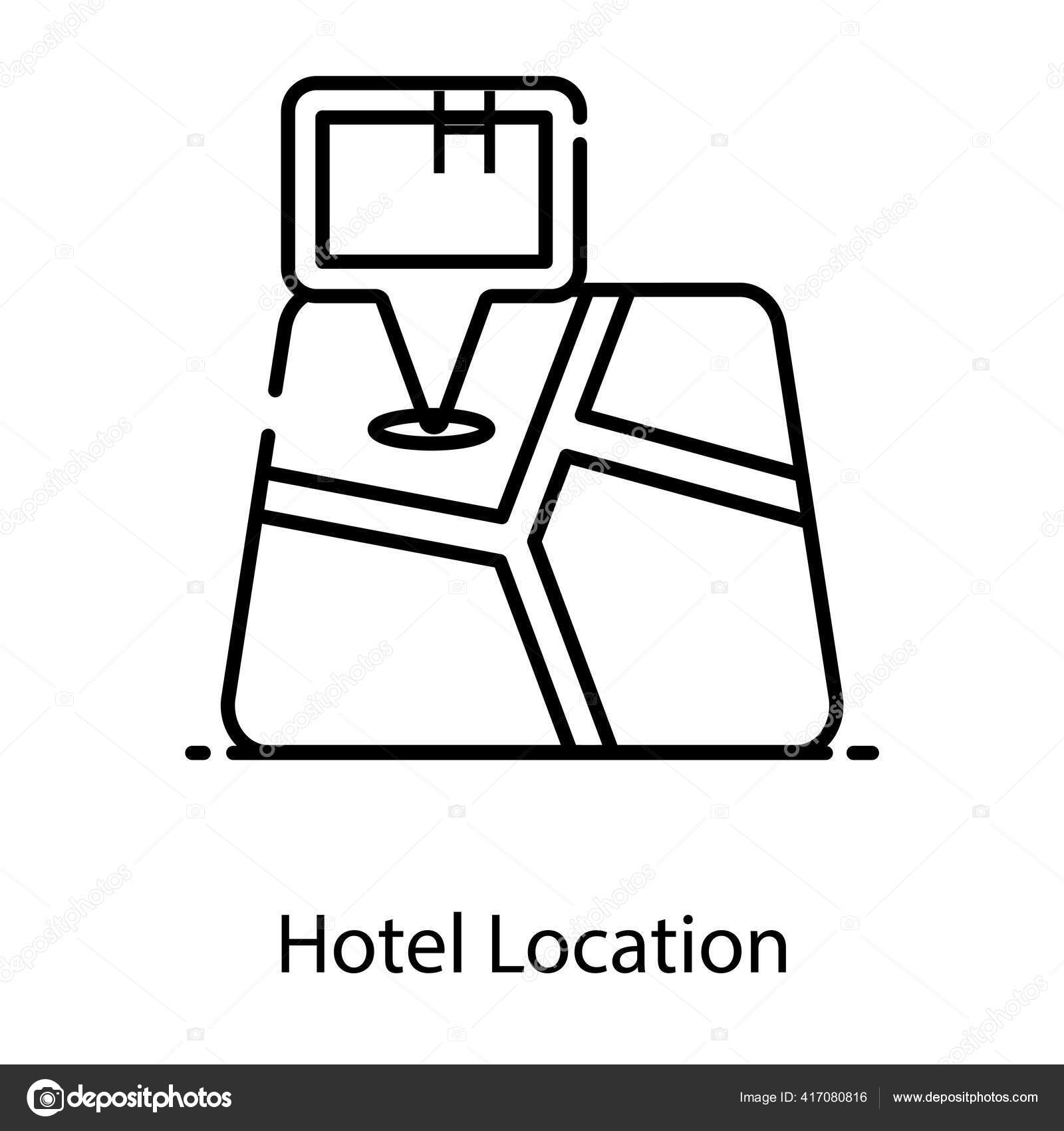Map Chart Symbol Showcasing Hotel Location Icon Stock Vector by ...