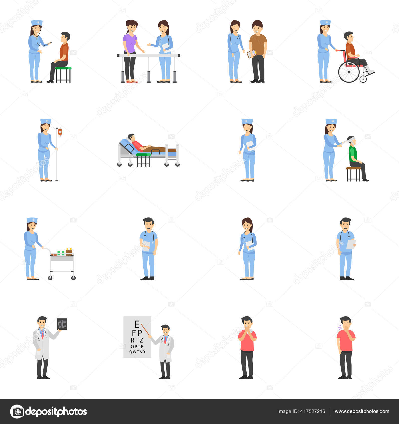 Medical Activities Flat Vectors Pack Stock Vector Image by ...