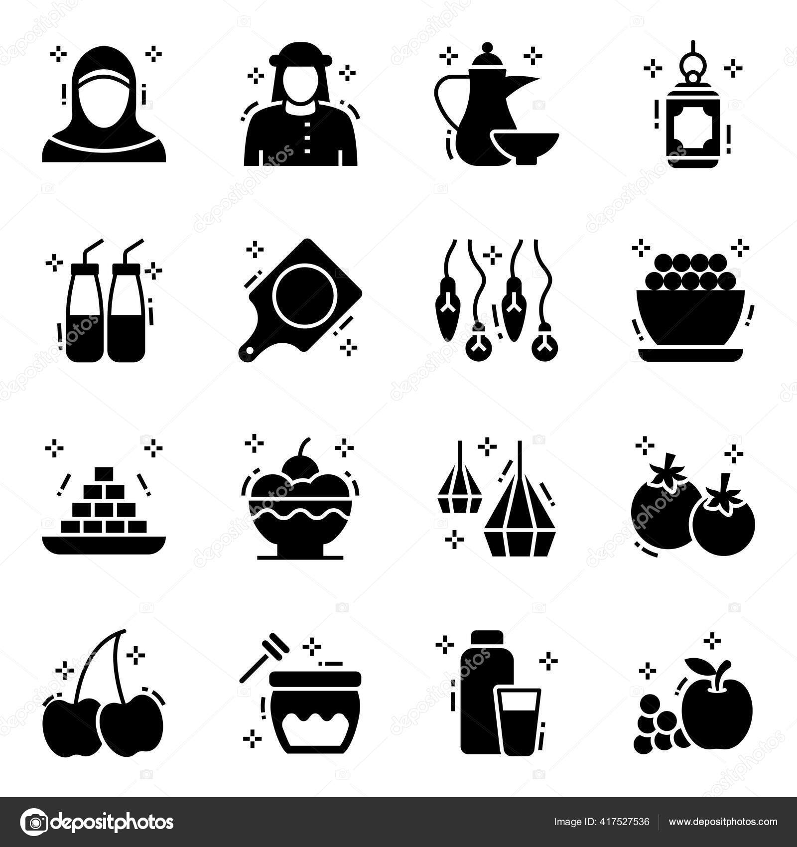 Pack Muslim Culture Solid Icons Stock Vector Image by ©smashingstocks ...