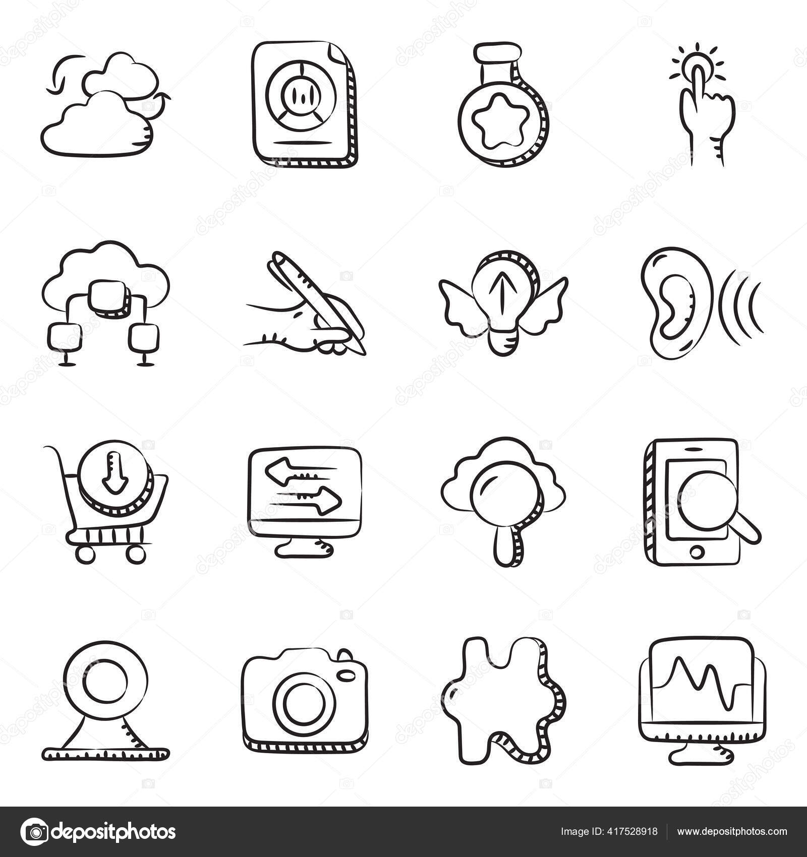 Digital Marketing Linear Icons Pack Stock Vector Image by ...