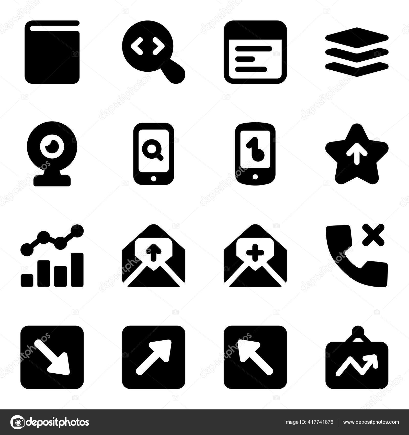 Modern Technology Glyph Icons Pack Stock Vector Image by ...