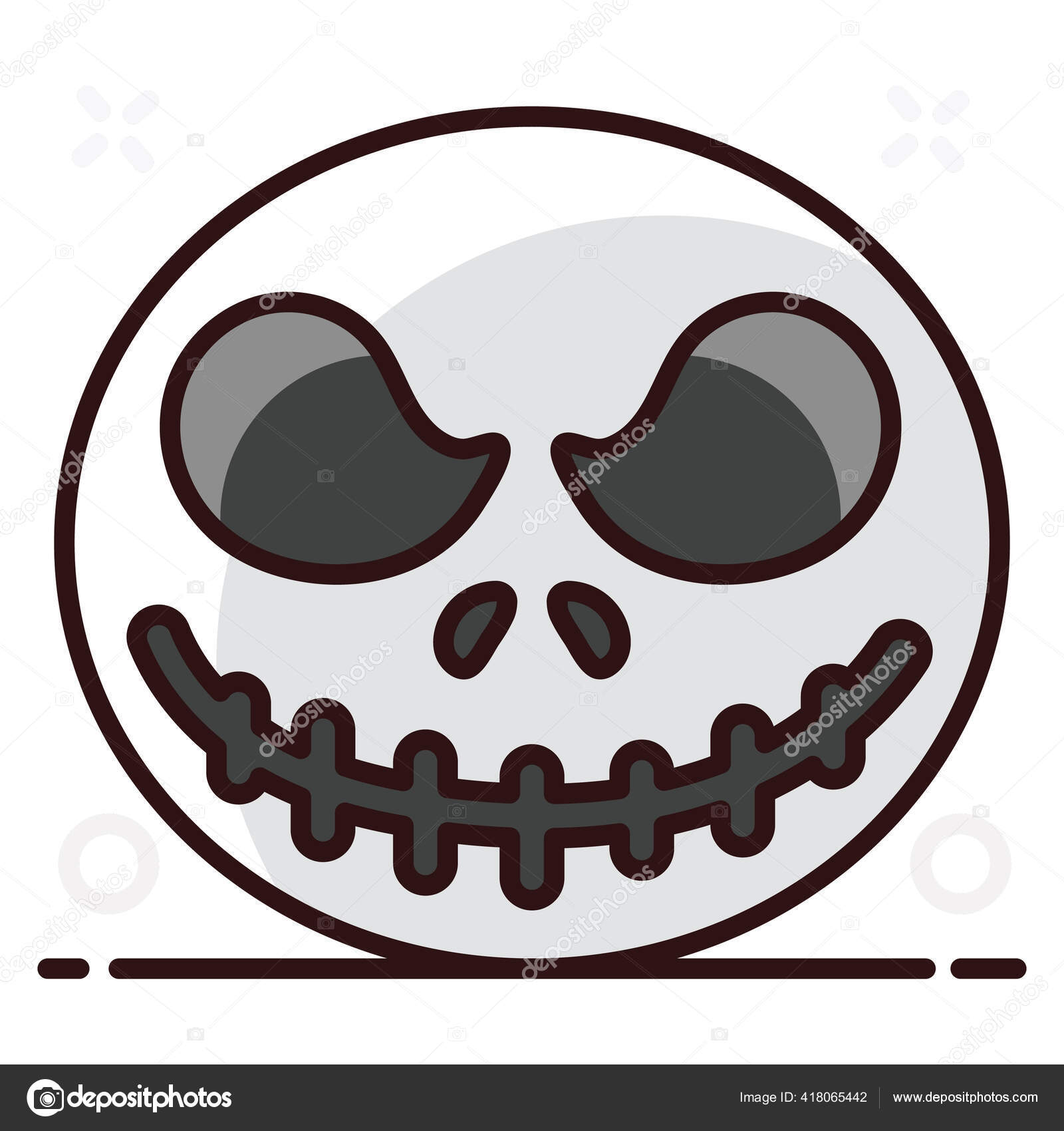 Estilo Vector Editable Cara Miedo Personaje Halloween Vector de stock ...