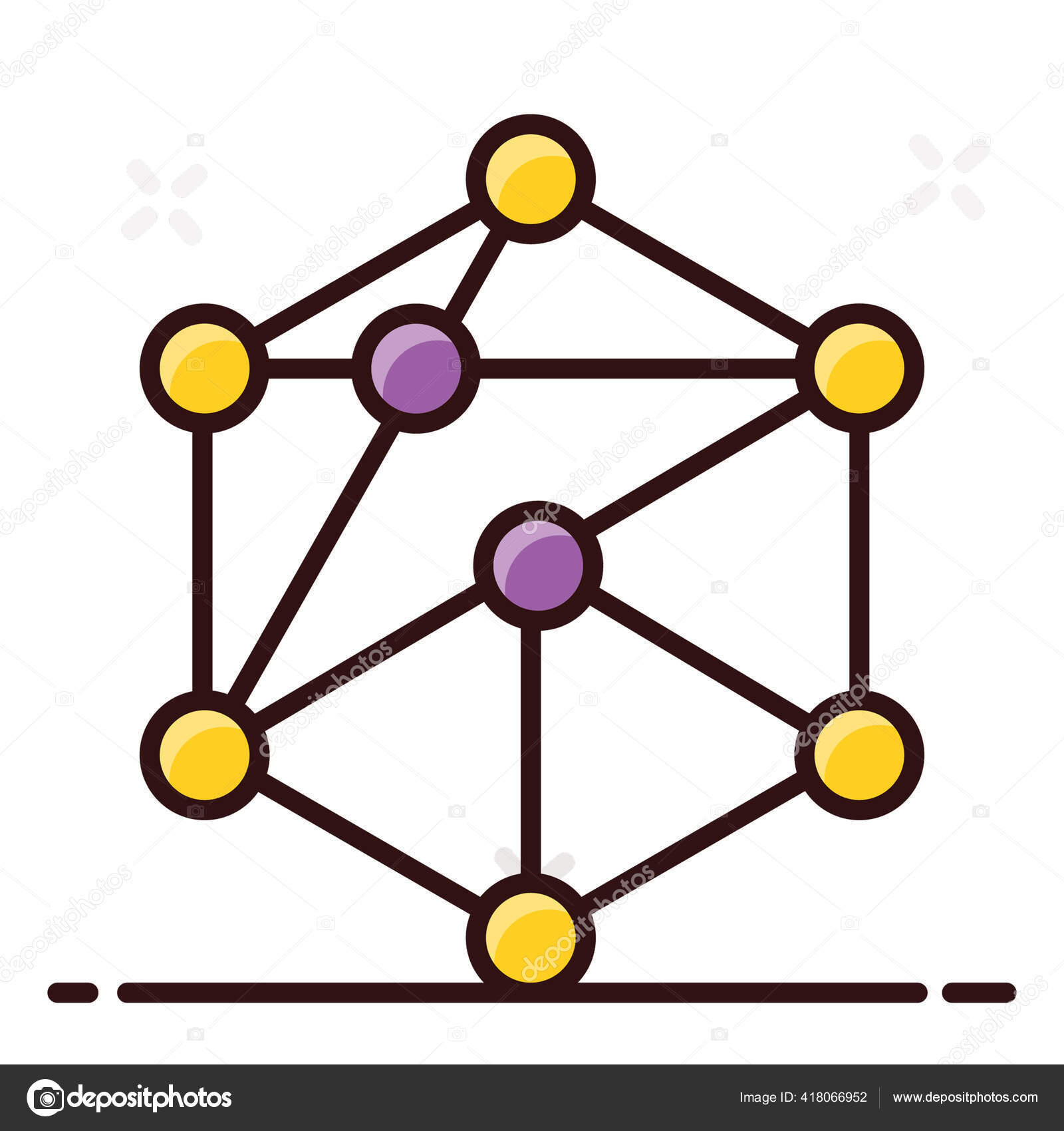Basic Network Infrastructure Icon Design Star Network Structure Stock ...