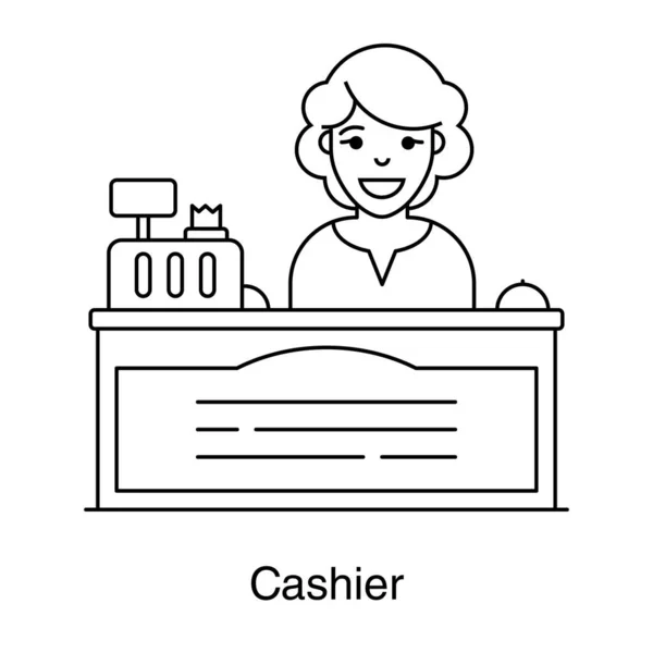 Cashier Cartoon Black And White