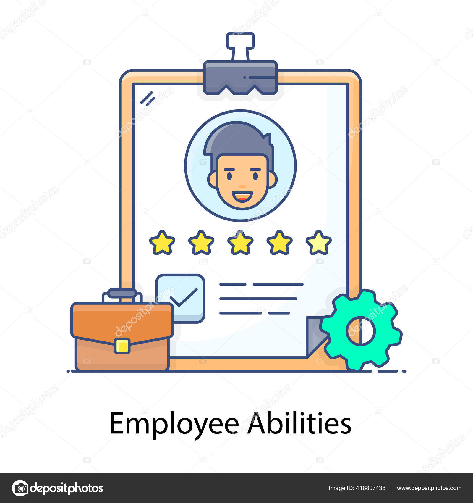 Style Employee Abilities Vector Flat Icon Stock Vector Image by ...