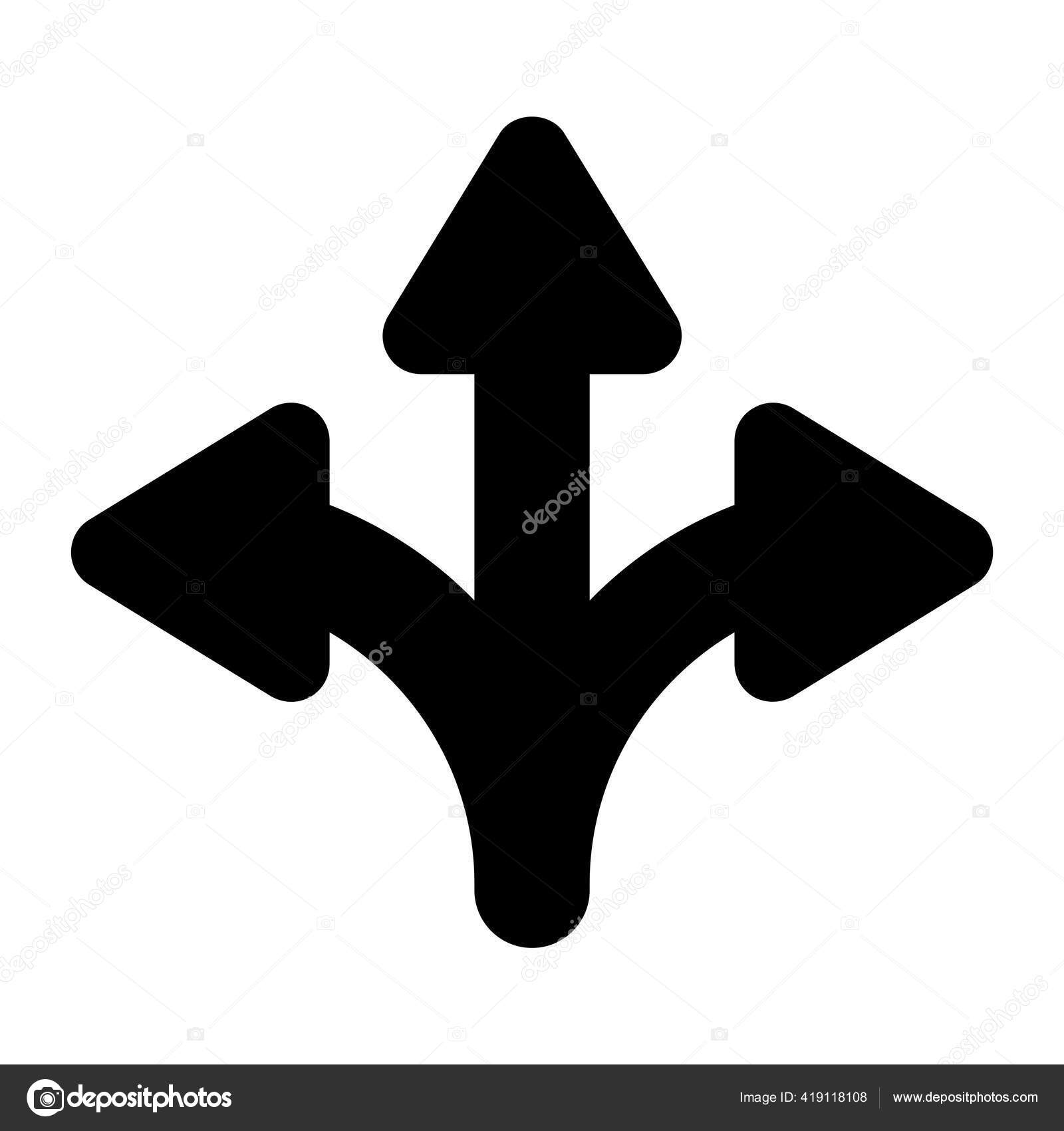 Editable Vector Directional Arrows Intersection Arrows Stock Vector by ...