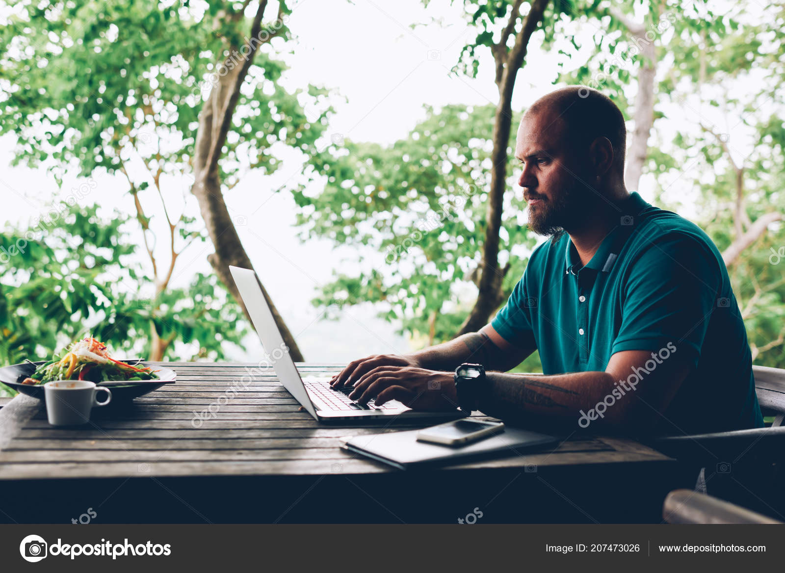 Creative Male Blogger Concentrated Typing Article Publication Web Page ...