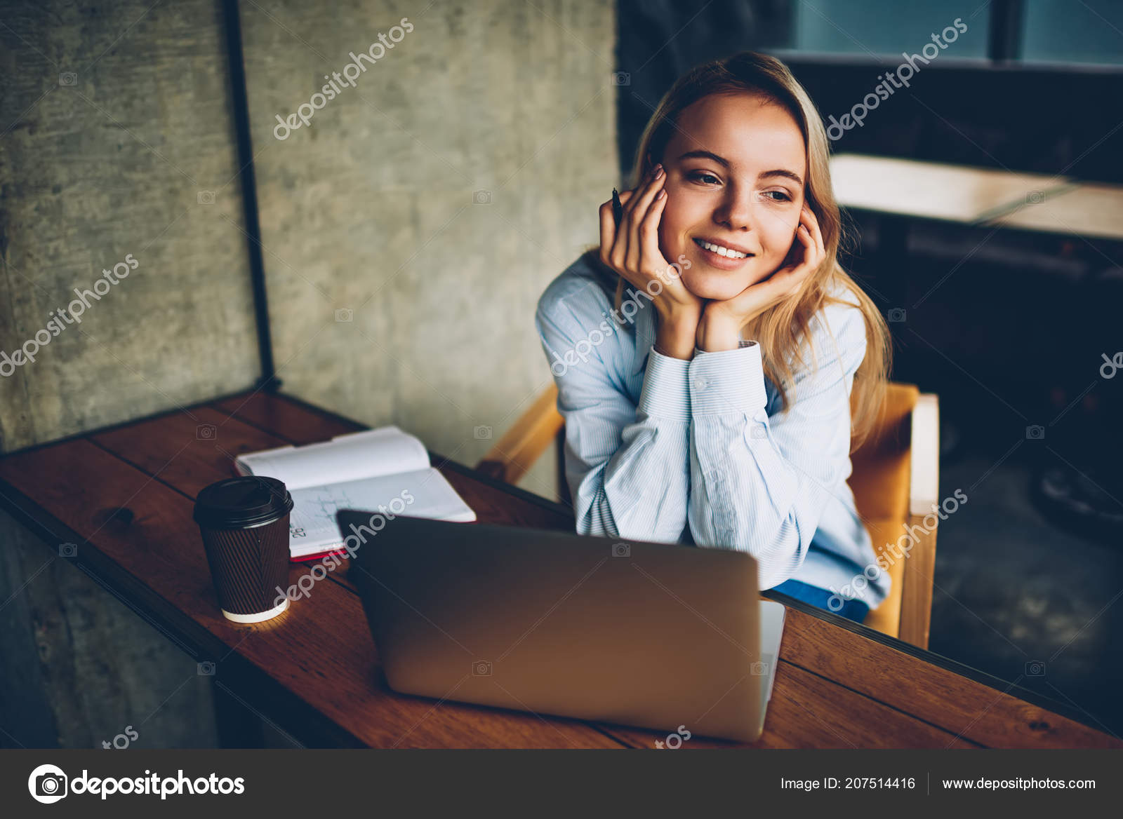 Pondering Female Graphic Designer Thinking Creative Ideas Developing ...