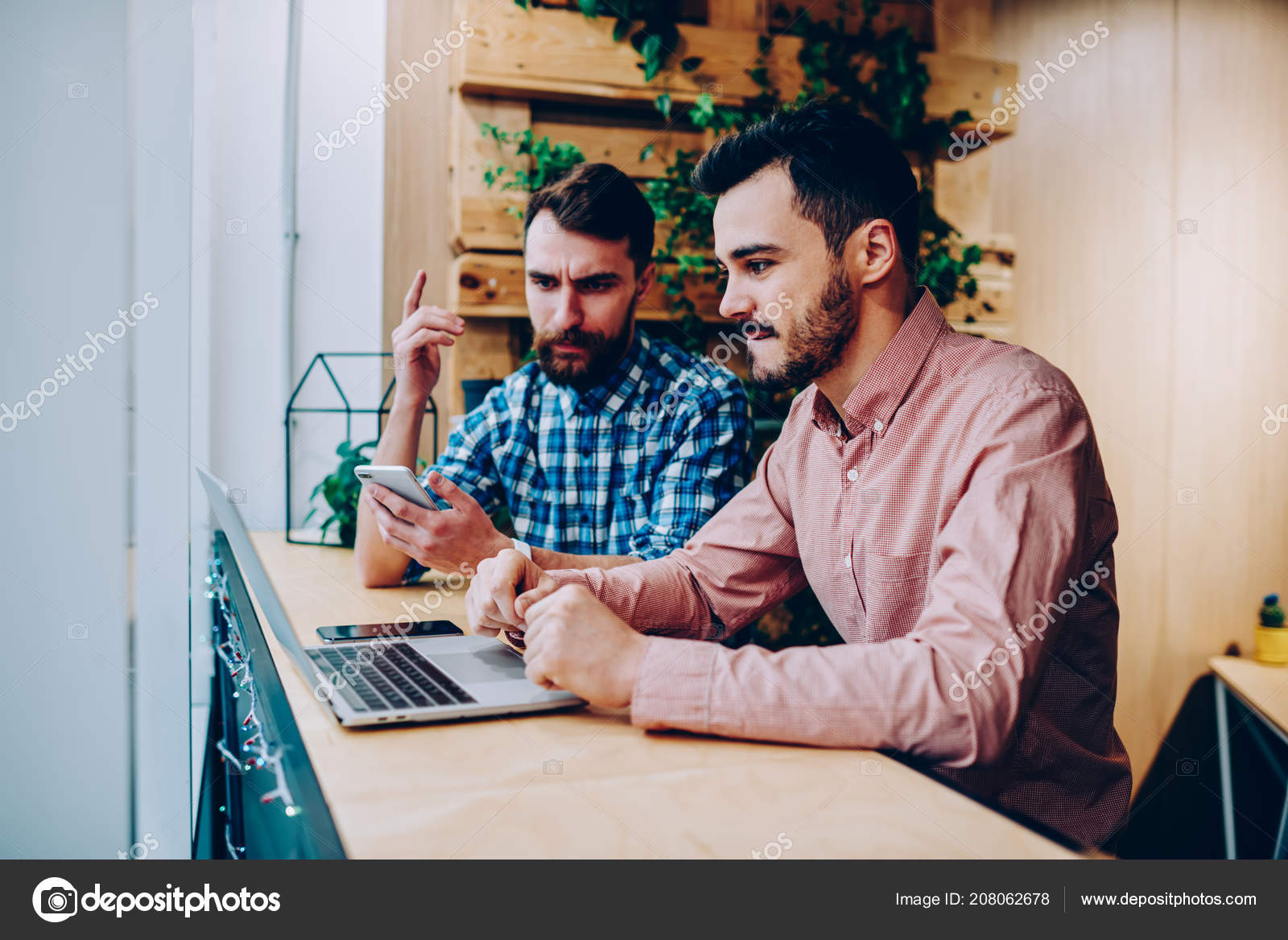 Concentrated Male Developers Making Decision Together Cooperating ...