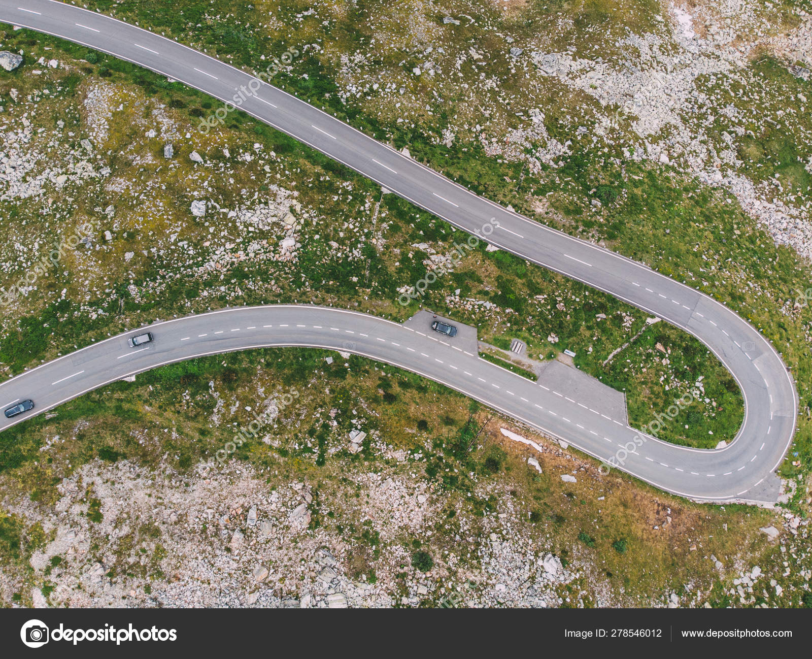 Bird's Eye View Serpentine Curves Top Aerial View Scenic Route Stock ...