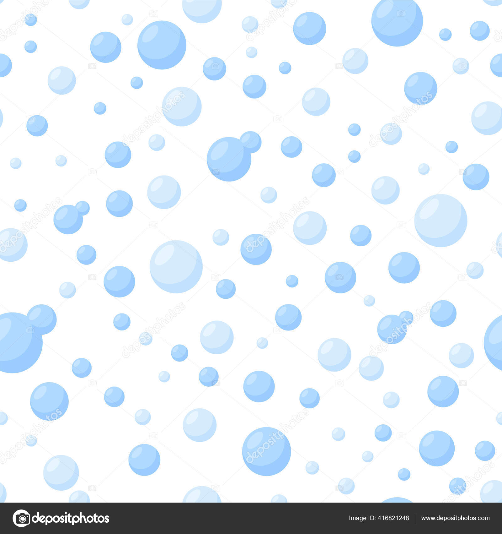 Pola mulus dengan gelembung di latar belakang putih. Gelembung biru ...