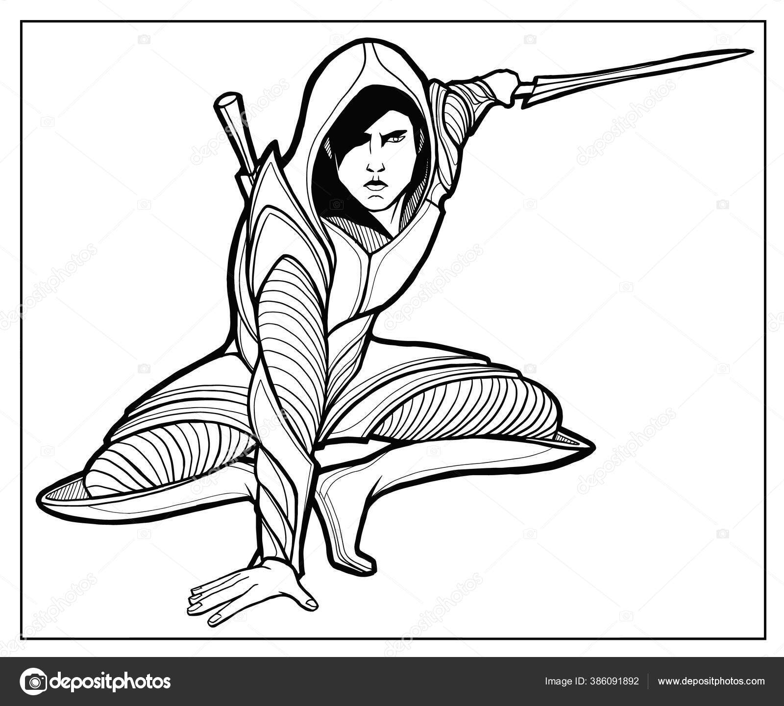 Hooded Assassin Drawing