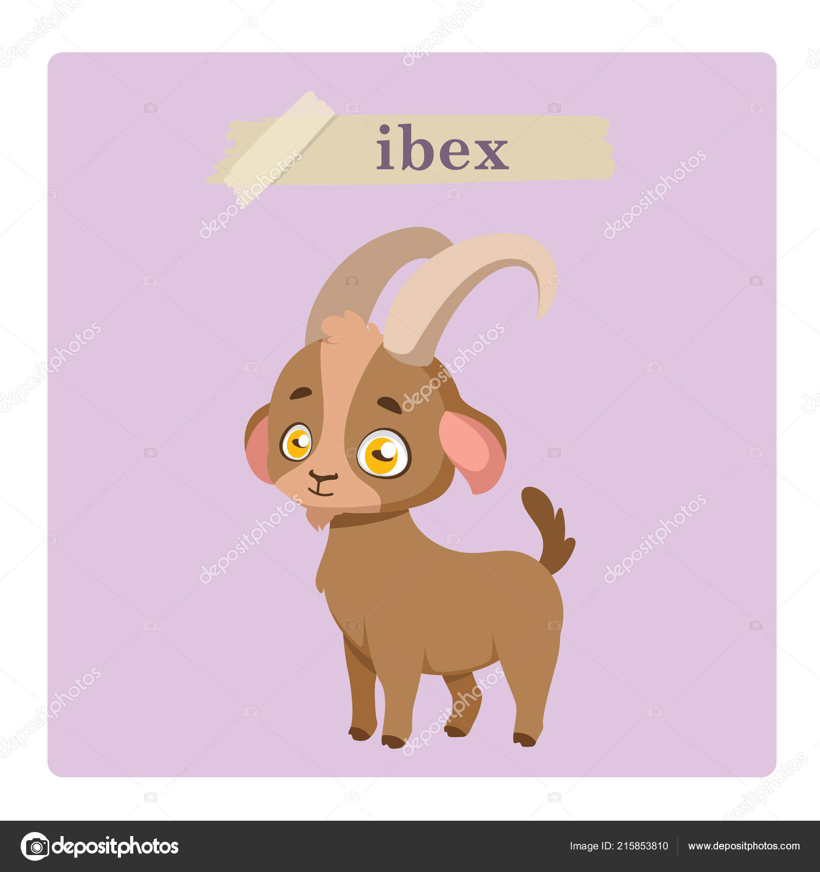 Cute Ibex Illustration Purple Background Stock Vector Image by ©AgnesSz ...
