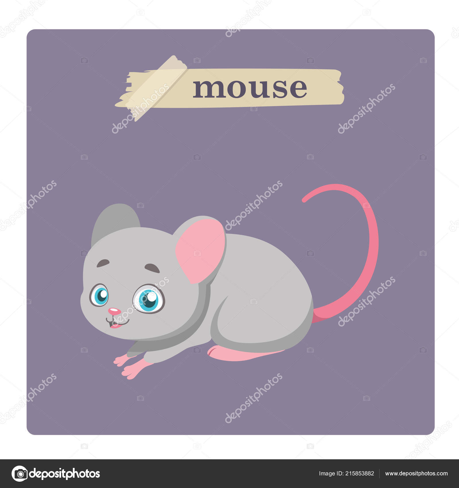 Cute Mouse Illustration Purple Background Stock Vector Image by ...
