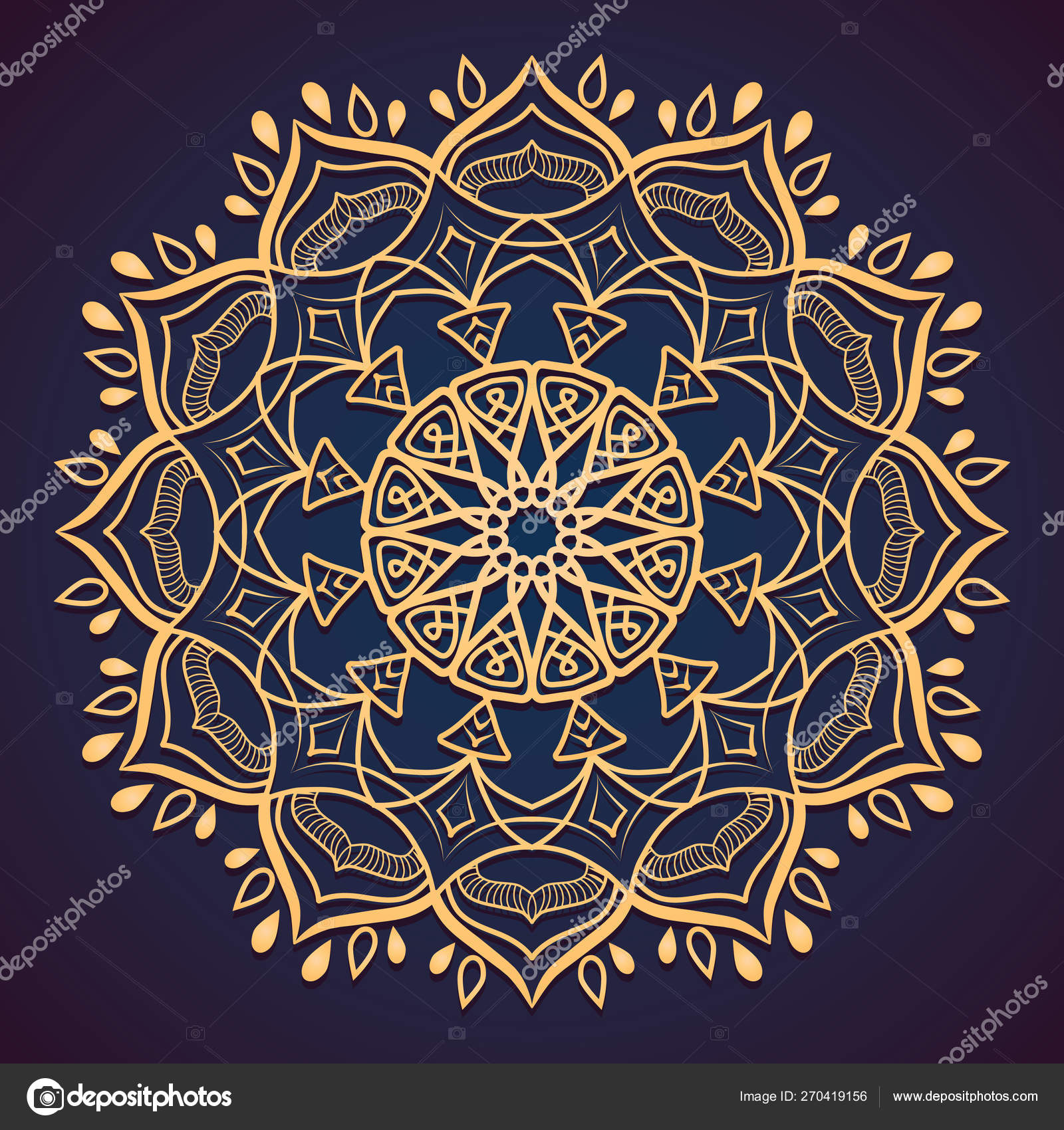Complex golden mandala pattern Stock Vector by ©AgnesSz 270419156