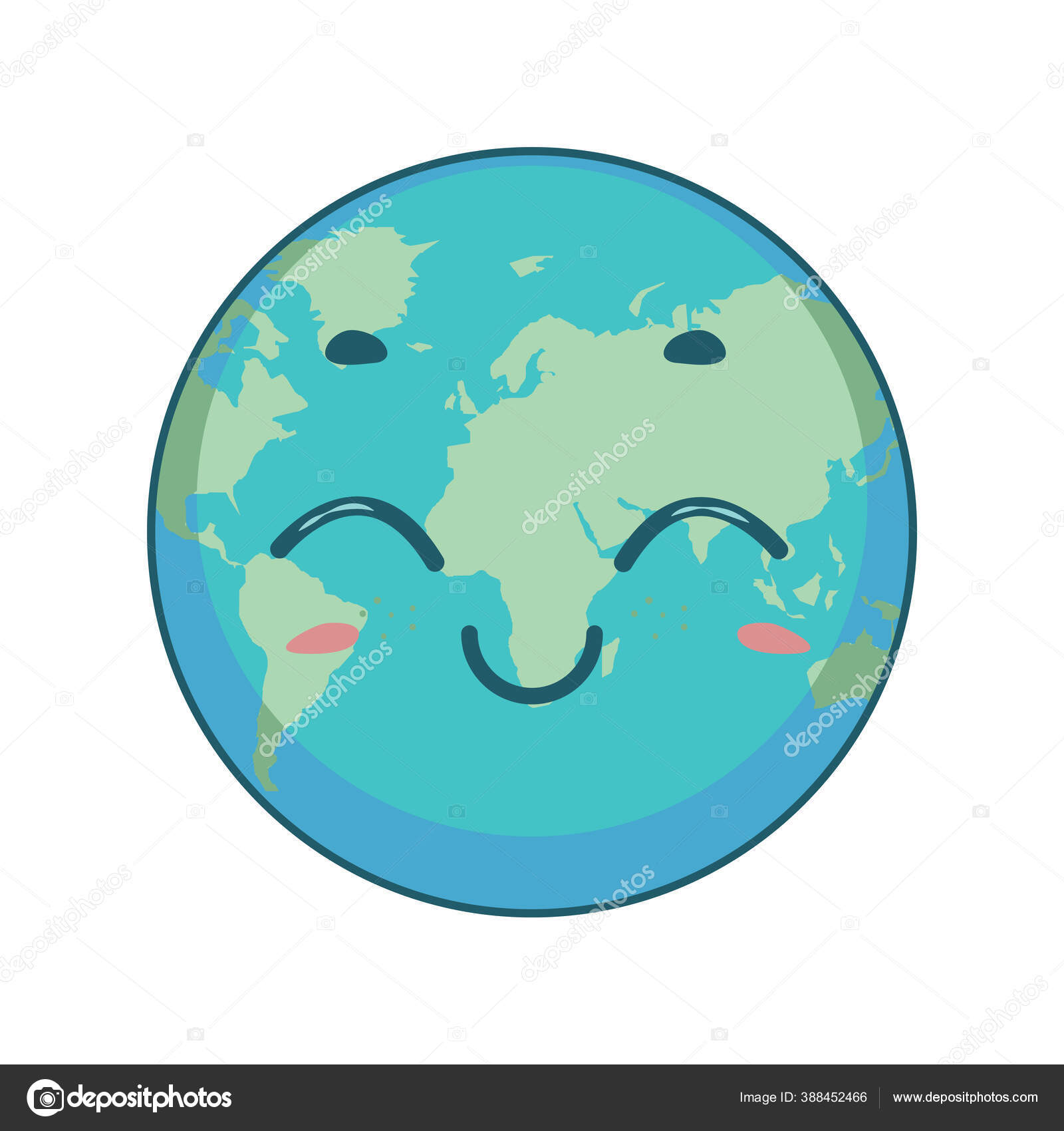 Cute Cartoon Earth Illustration Stock Vector by ©AgnesSz 388452466