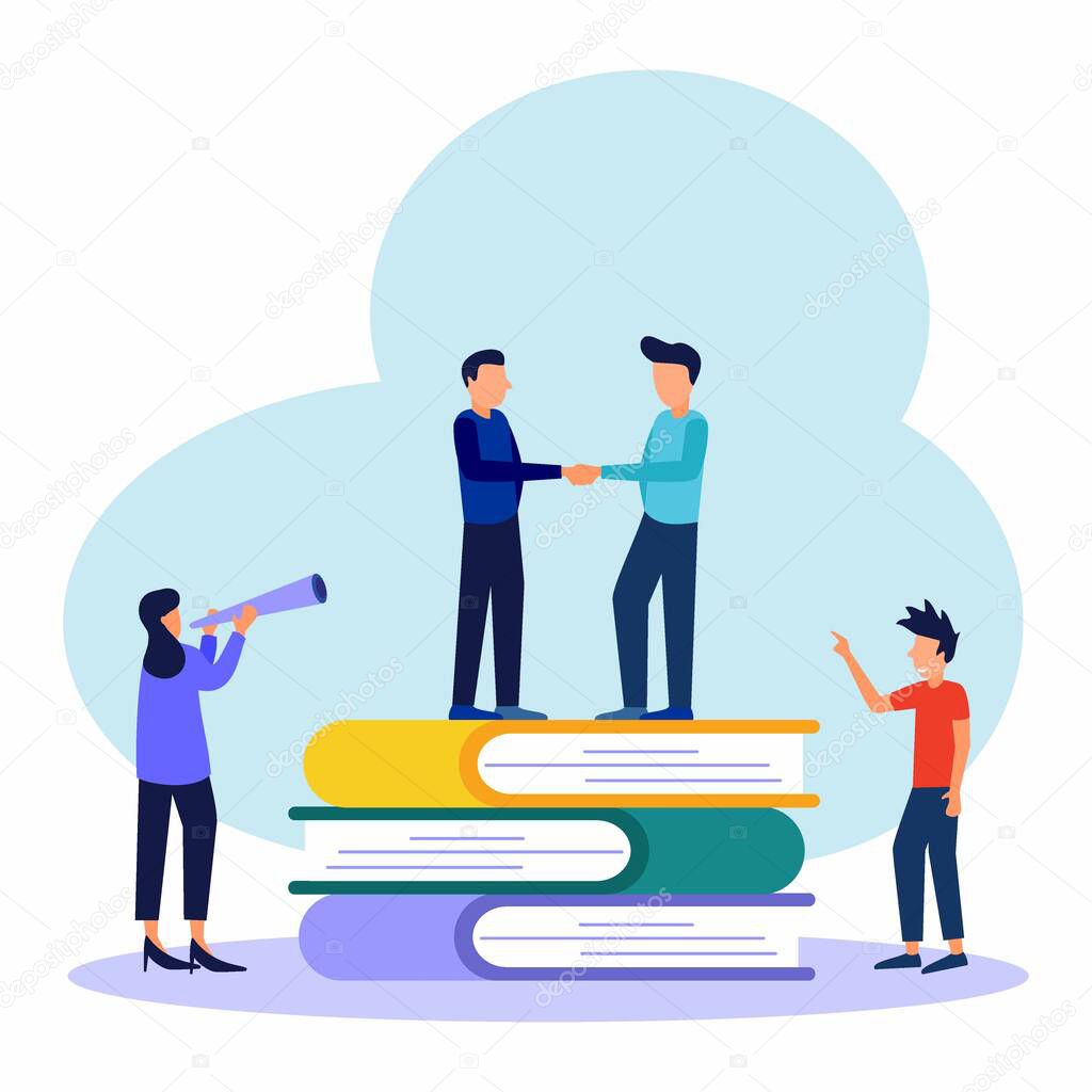 Ilustraci n vectorial del concepto de negocio, concepto de asociaci n, acuerdo de partido, apret ...