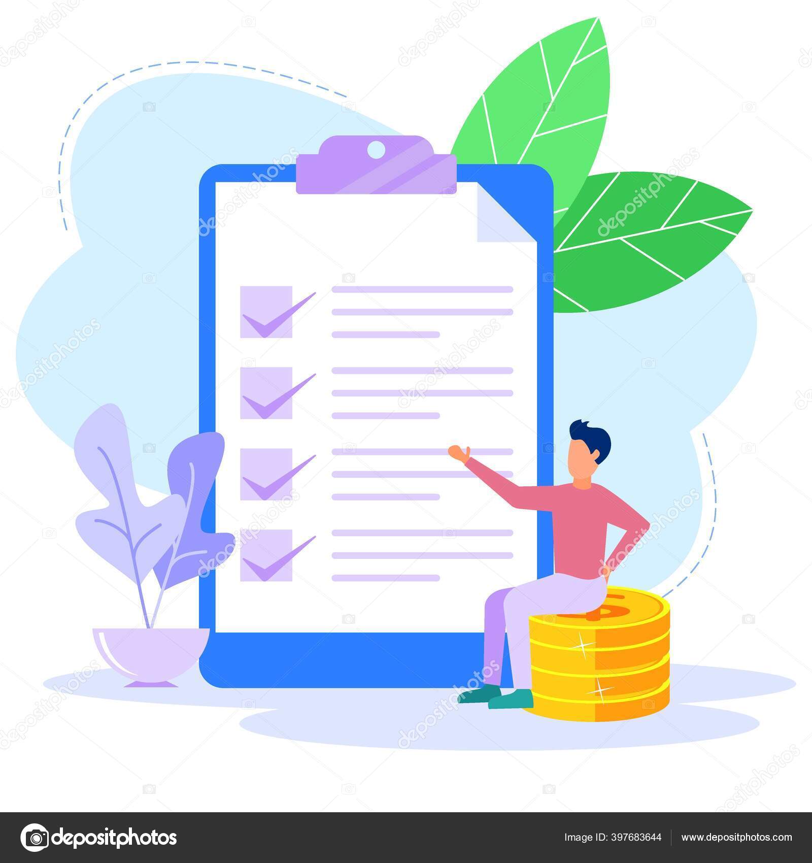 Businessman Points Direction Indicated Checklist Blackboard ...