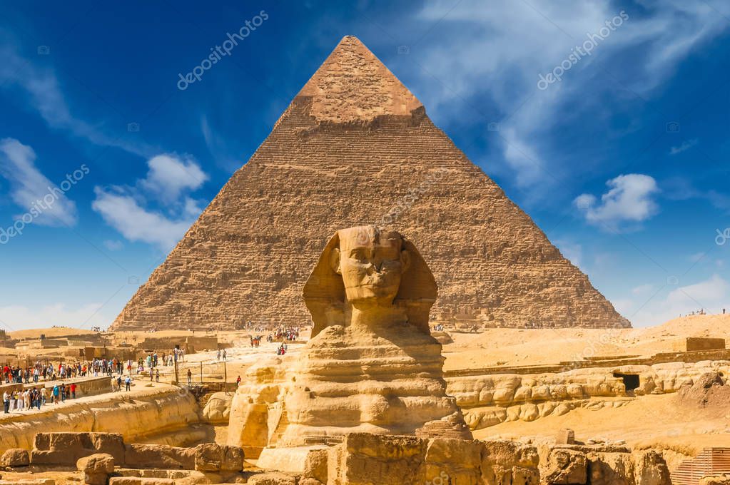 Sfinge Egiziana Cairo Giza Egitto Sfondo Viaggio Monumento ...