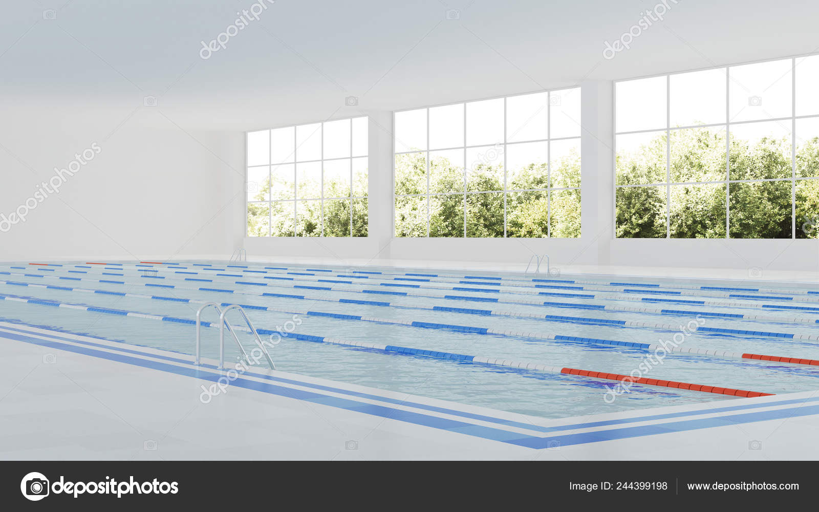 Interior Pool Indoor Sport Lap Pool Rendering — Stock Photo © ArtemP1 ...