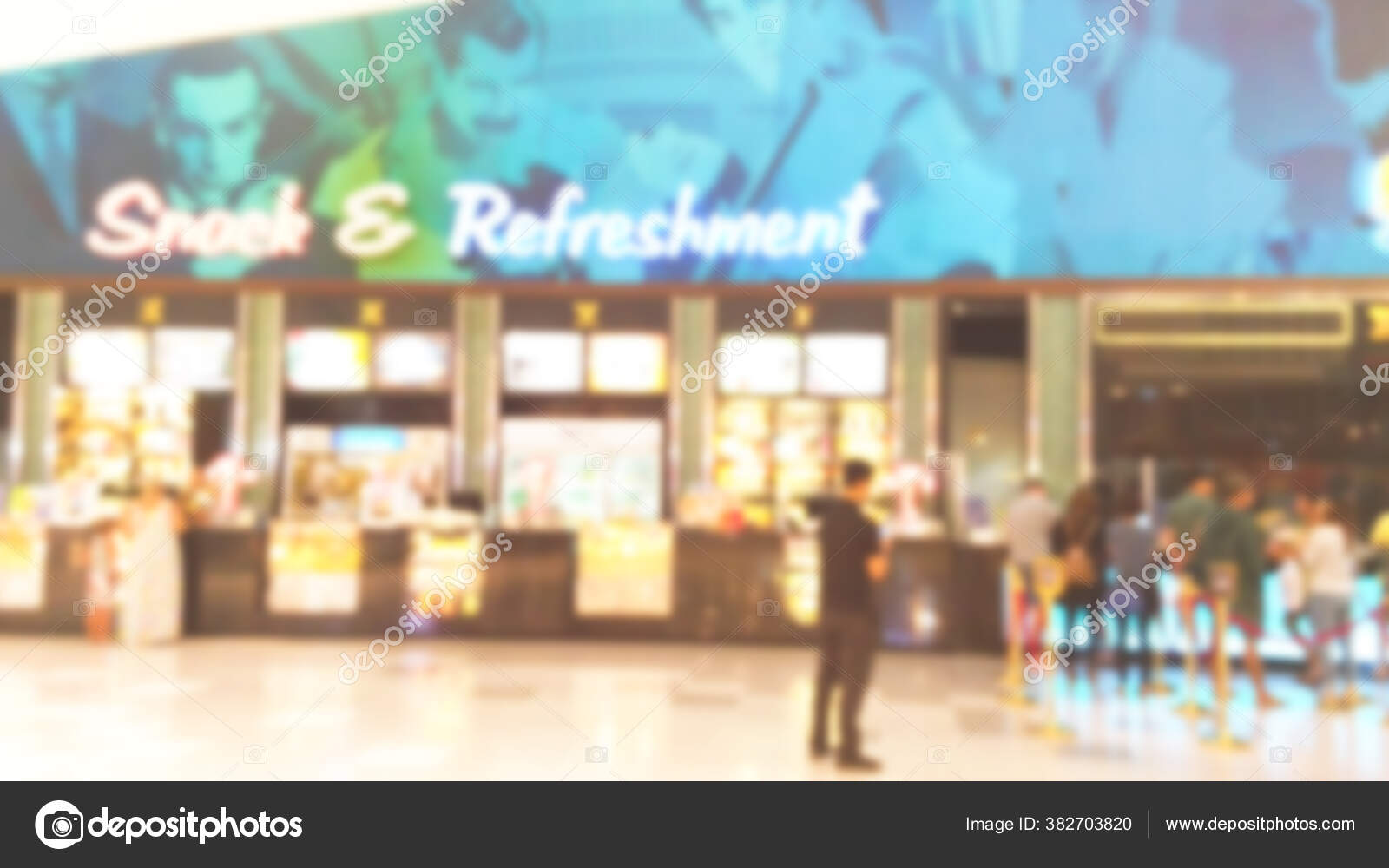 Snack Refreshment Sell Counter Movie Theater Blur Background Stock ...