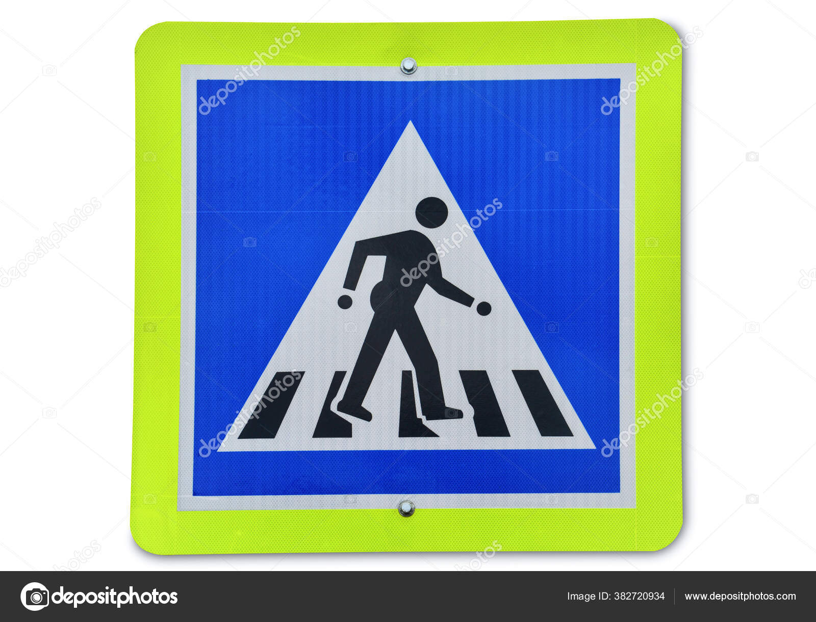 Warning Traffic Sign Metal Reflector Pedestrian Road Sign Isolated ...