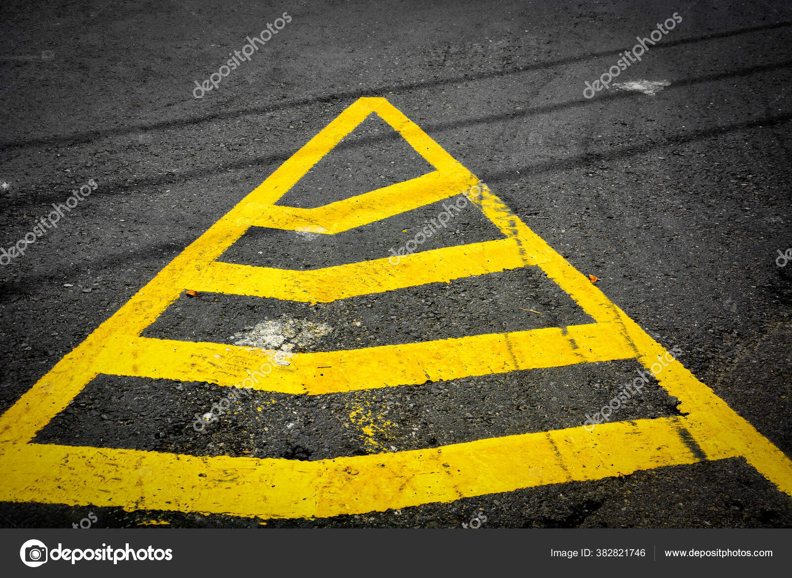 Yellow Triangle Street Sign