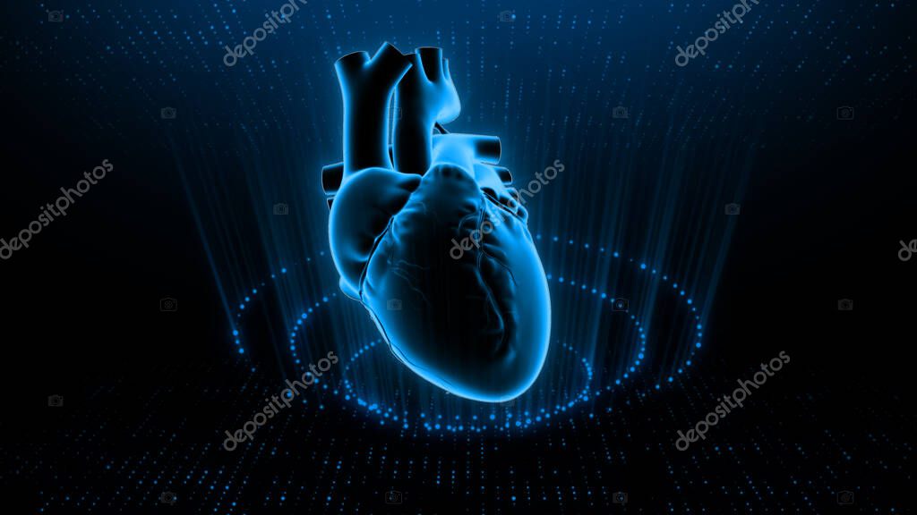Representación gráfica de las ondas ECG que señalan la ilustración 3d 2024