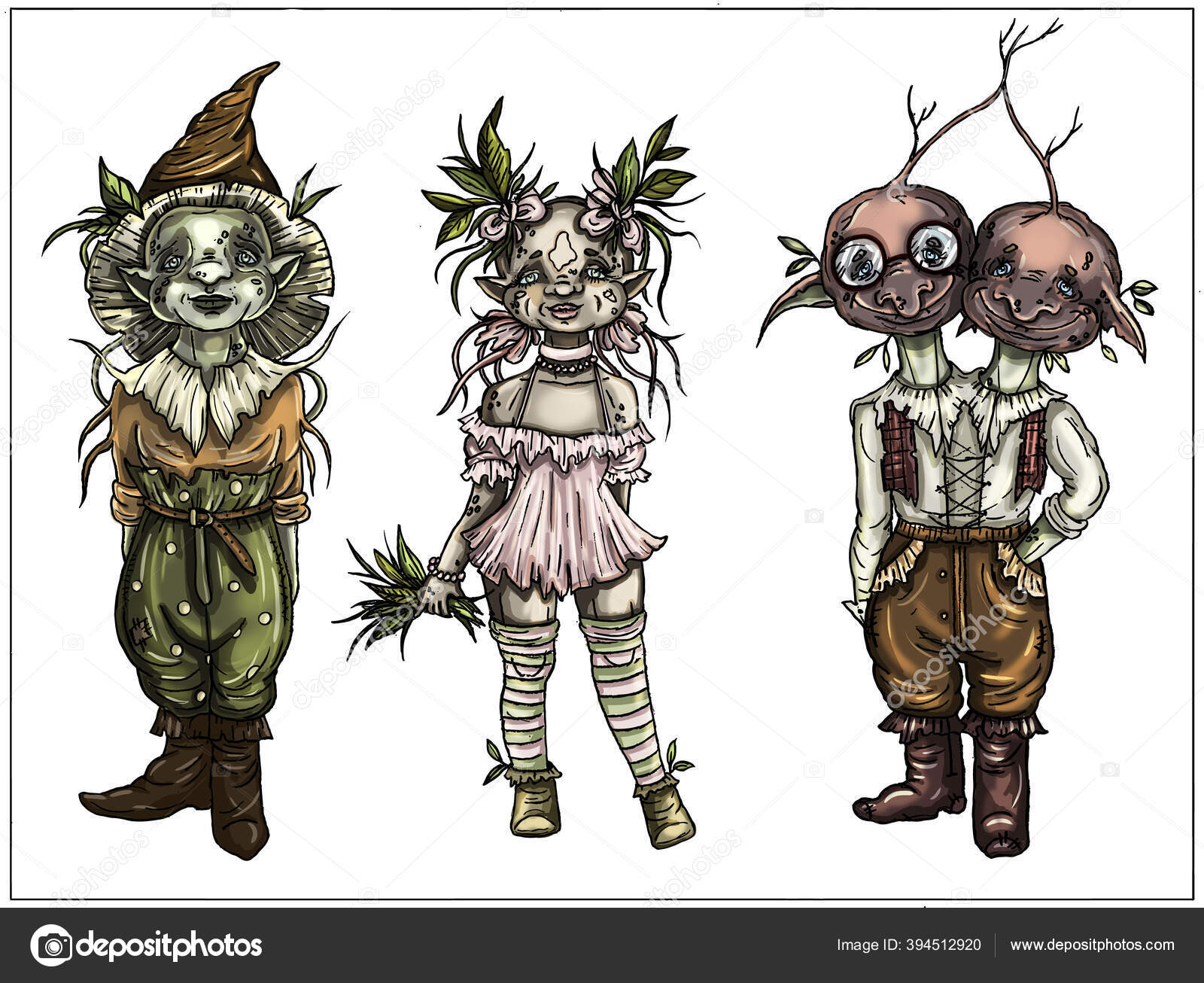 Magic Cute Cartoon Characters Full Growth One Big Hat High Stock ...