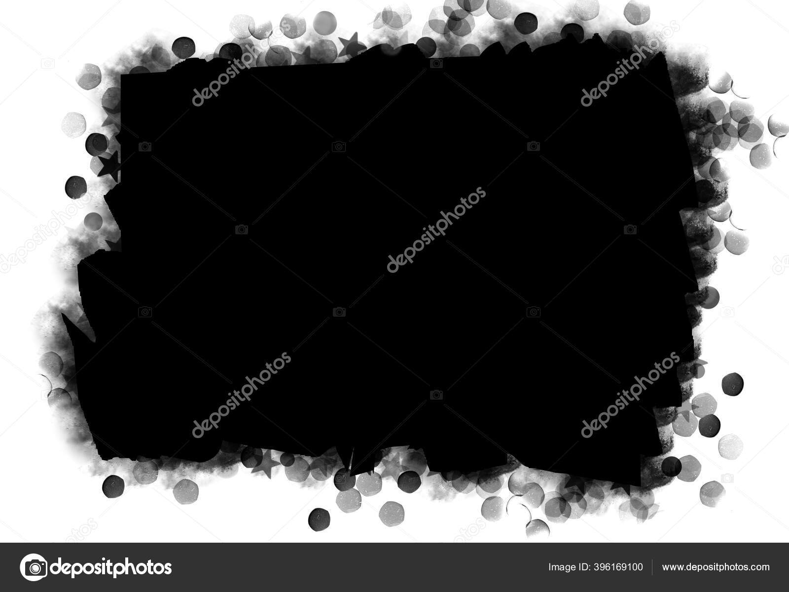Rectangle Black Mask Circle Star Bokeh Frame Background Template Banner ...