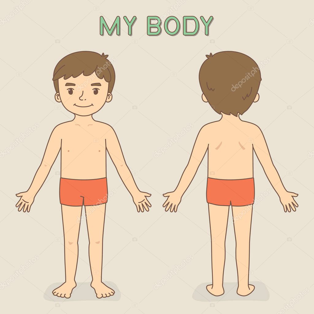 Caricatura corporal infantil, Posición anatómica para un niño 2023