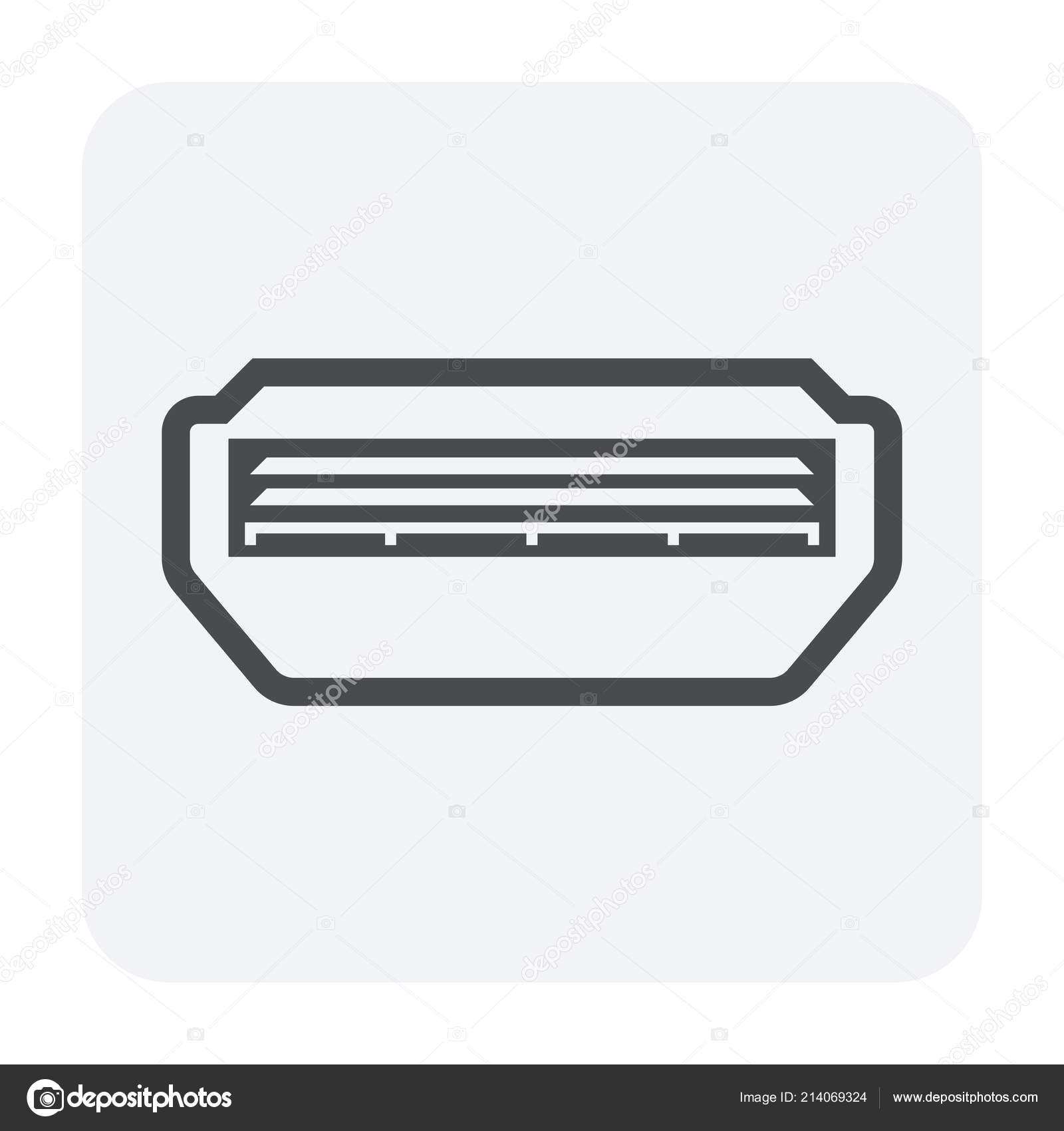 Ceiling Air Conditioner Icon Black Color Stock Vector Image by ...