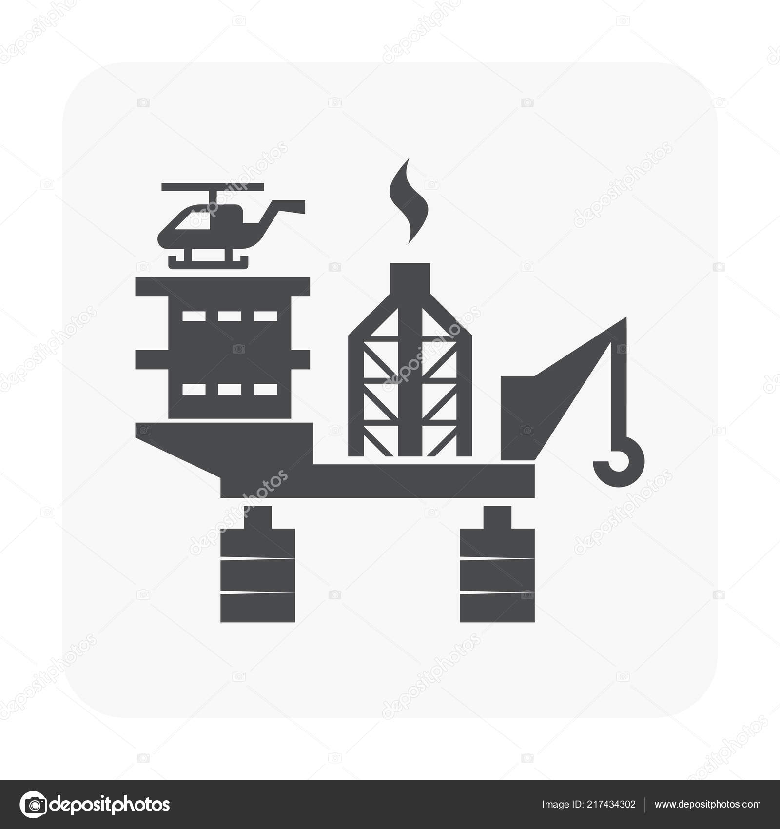 Oil Rig Icon White Background Stock Vector Image by ©roncivil #217434302
